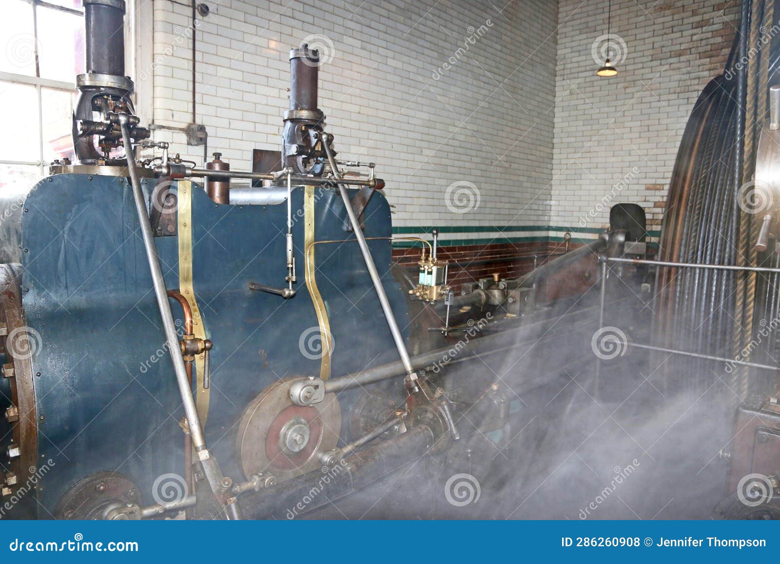 Vintage engine in a mill stock photo. Image of mill - 286260908