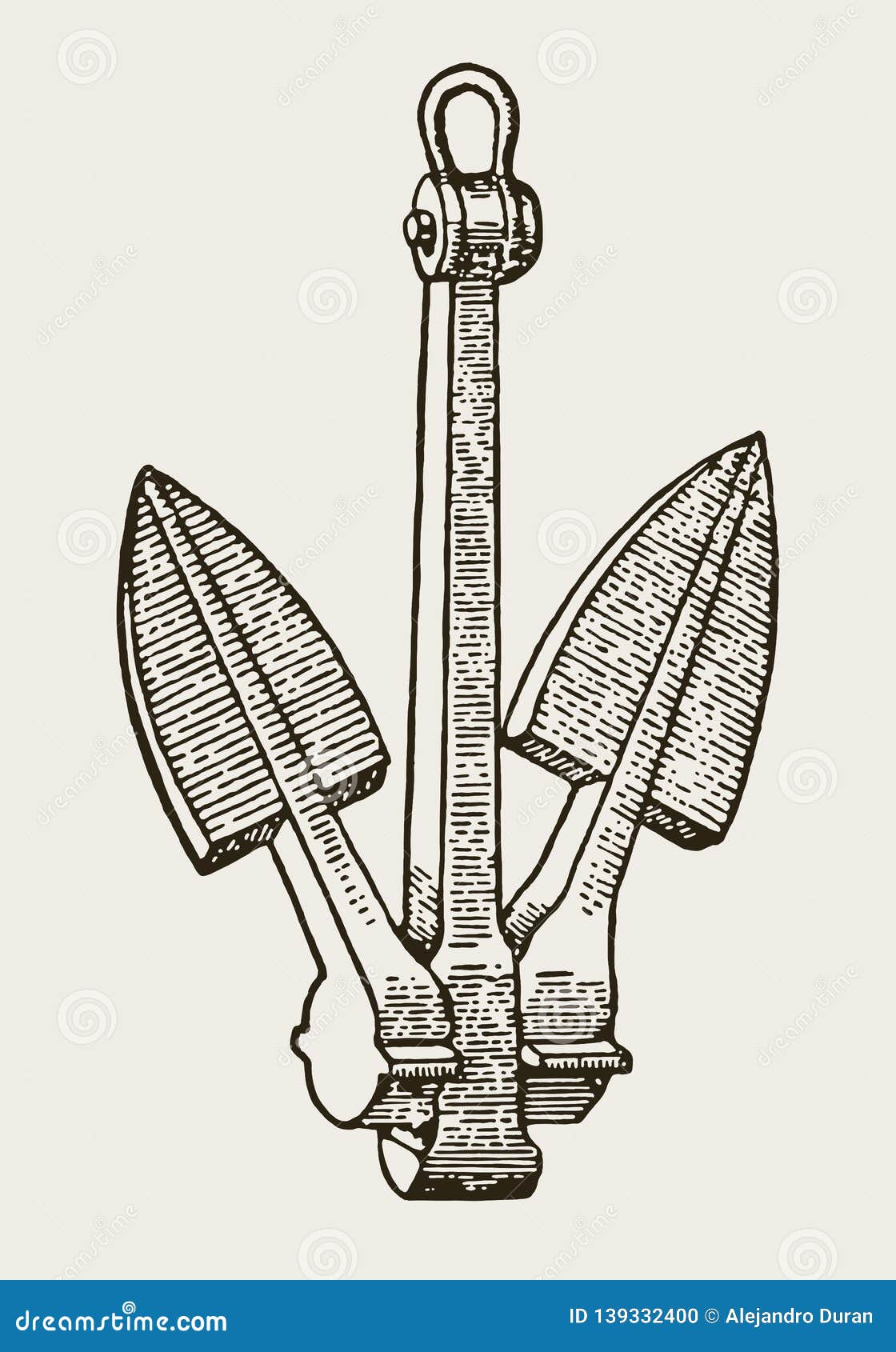 Vintage engraved anchor stock vector. Illustration of naval - 139332400