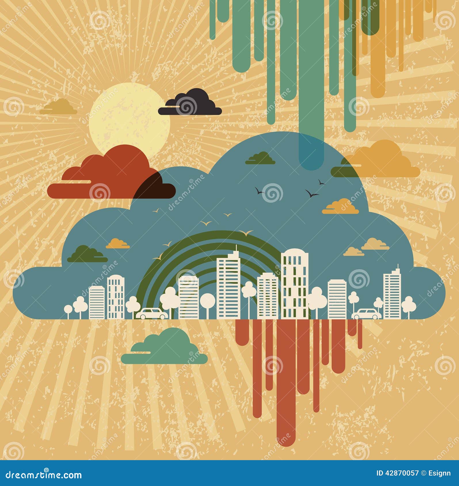 Vintage Environmental Concept in Urban Sense Stock Vector ...