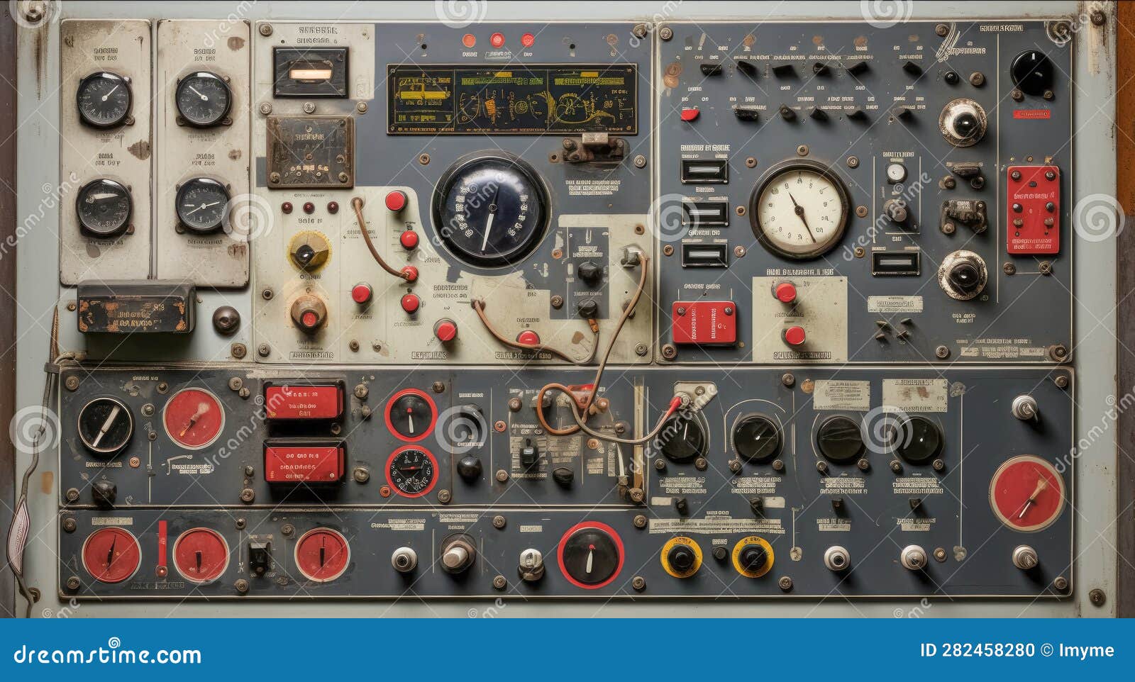 Vintage Equipment Control Panel. Generative AI Stock Photo - Image of ...