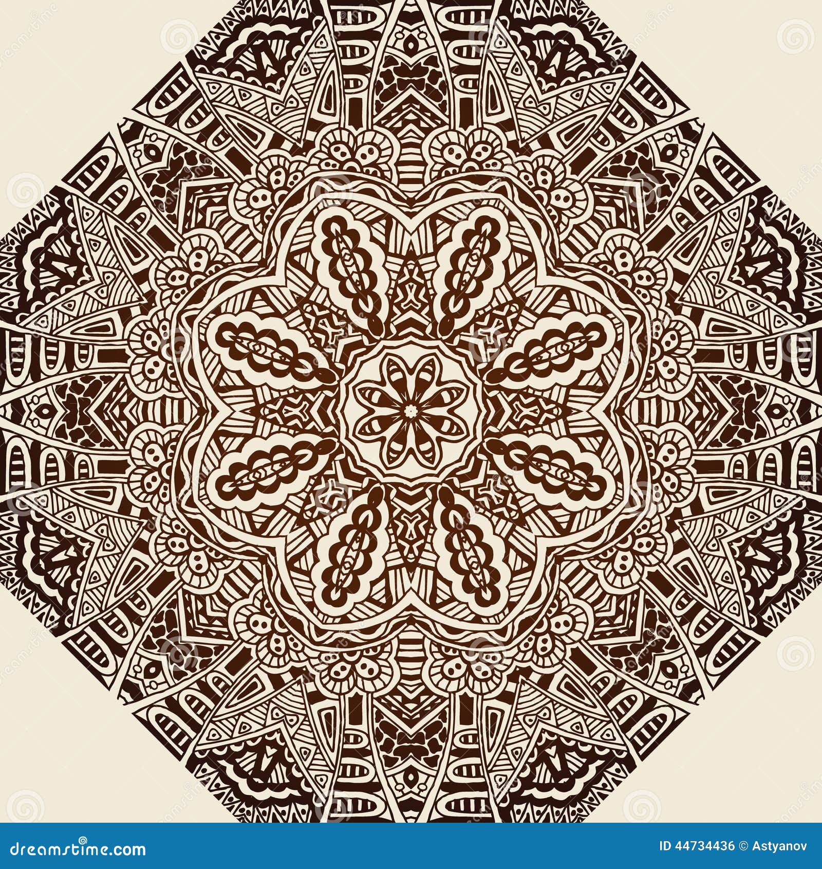 Vintage Ethnic Abstract Mandala Doily Background Stock Vector ...