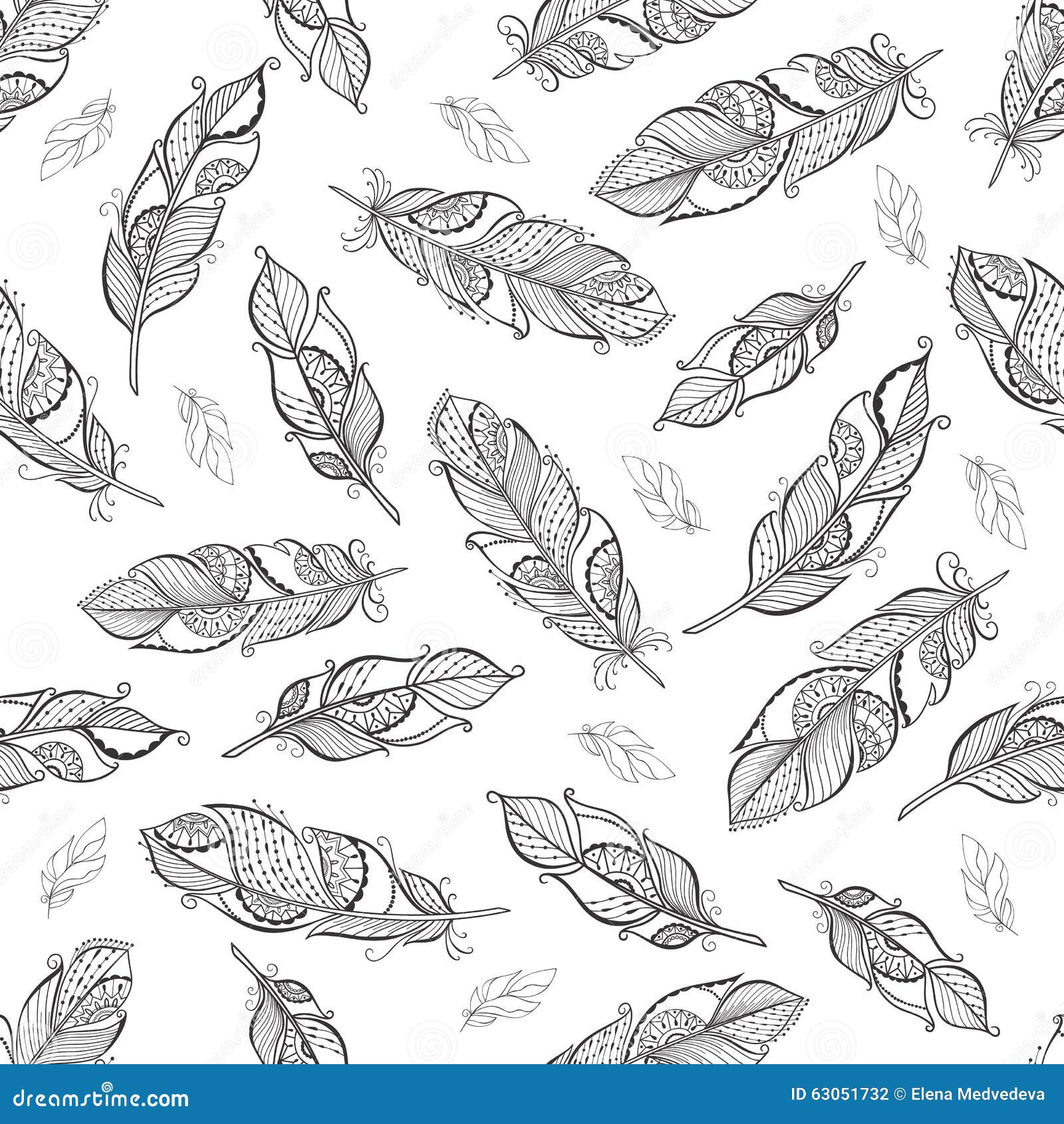 Vintage Feathers Seamless Pattern Stock Illustrations – 7,641 Vintage ...