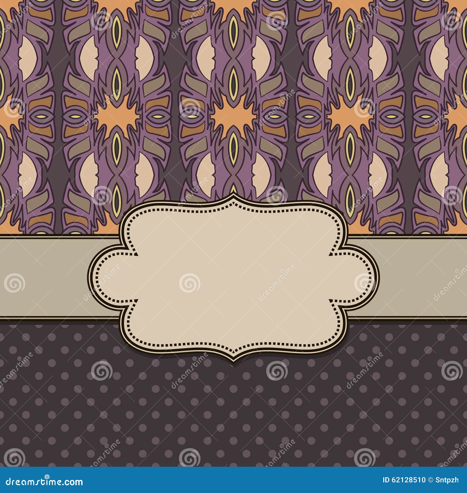 Vintage Ethnic Frame with Text Place Stock Vector - Illustration of ...