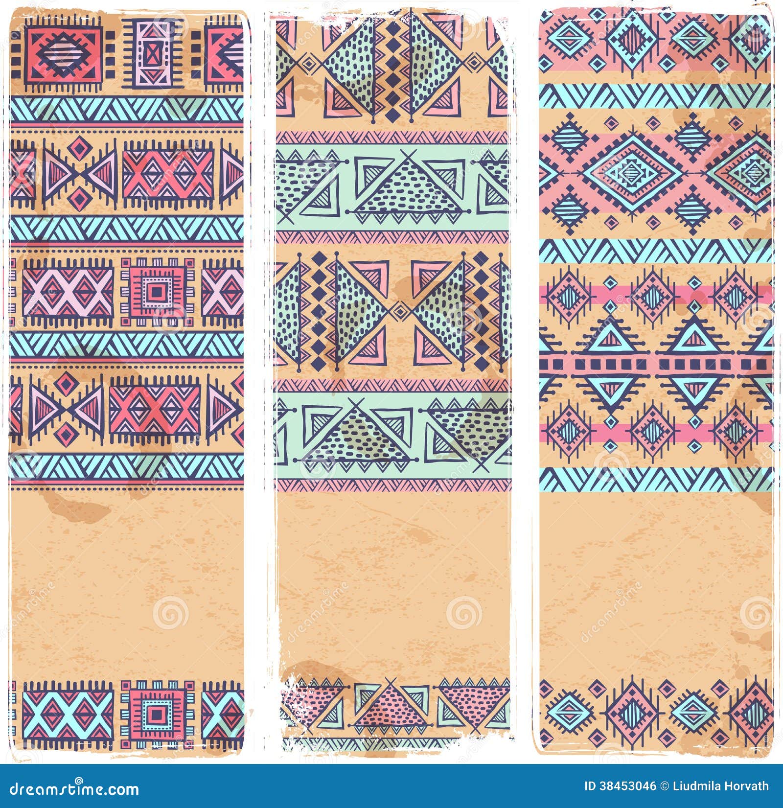 Vintage Ethnic Set of Banners Stock Vector - Illustration of curve ...
