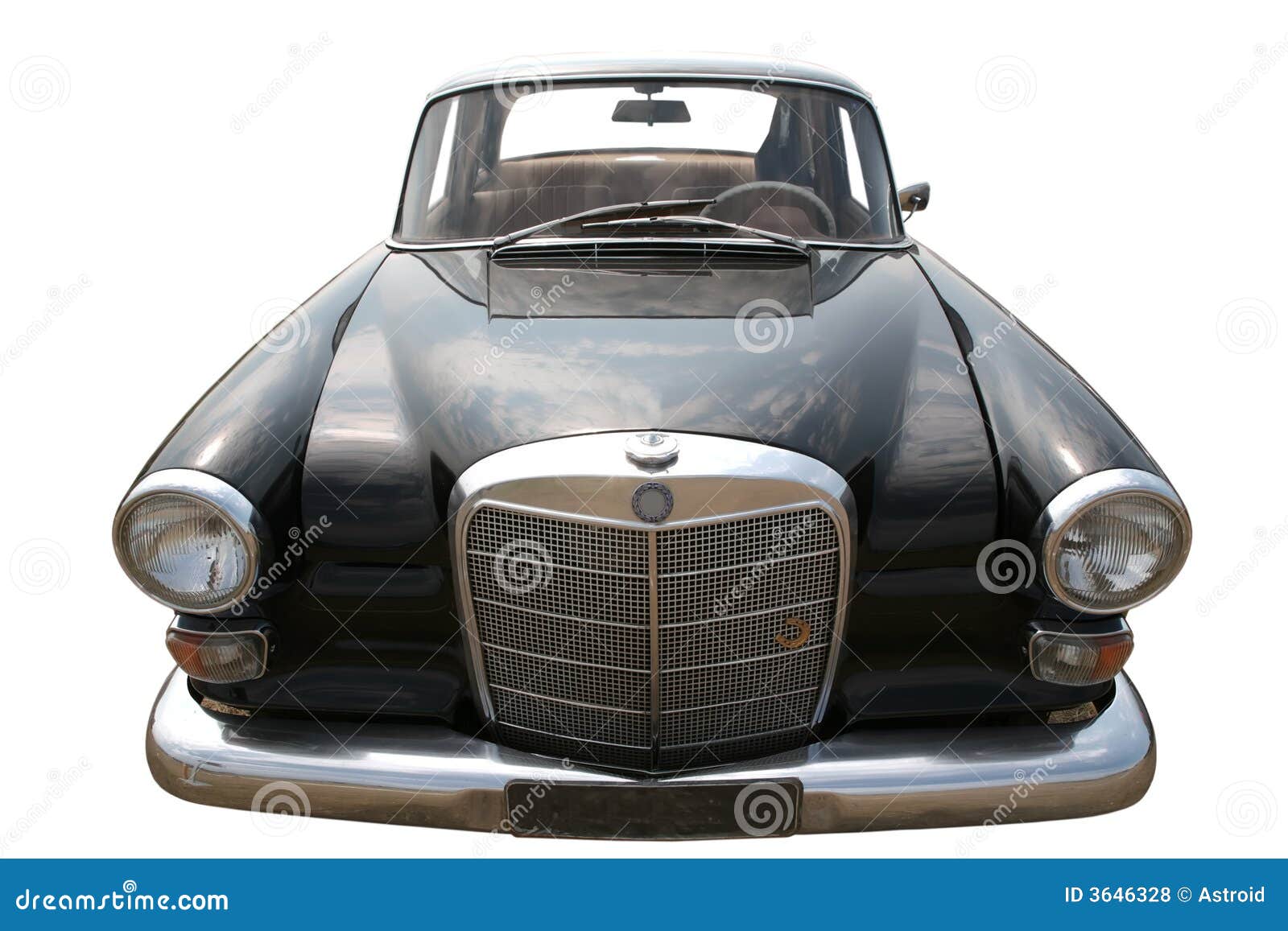 Vintage European Car 50-60th Stock Photo - Image of steering, european ...