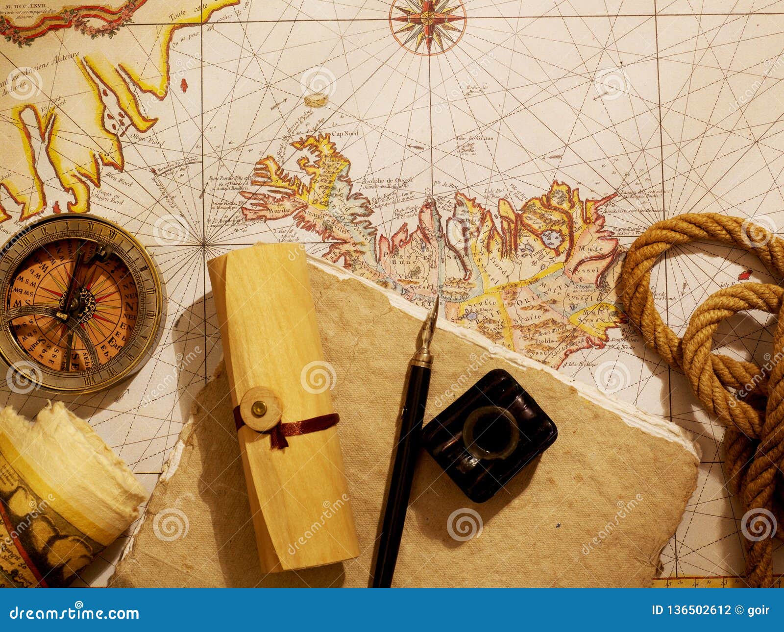 Vintage Exploration Equipment Stock Photo - Image of sailing, discovery ...