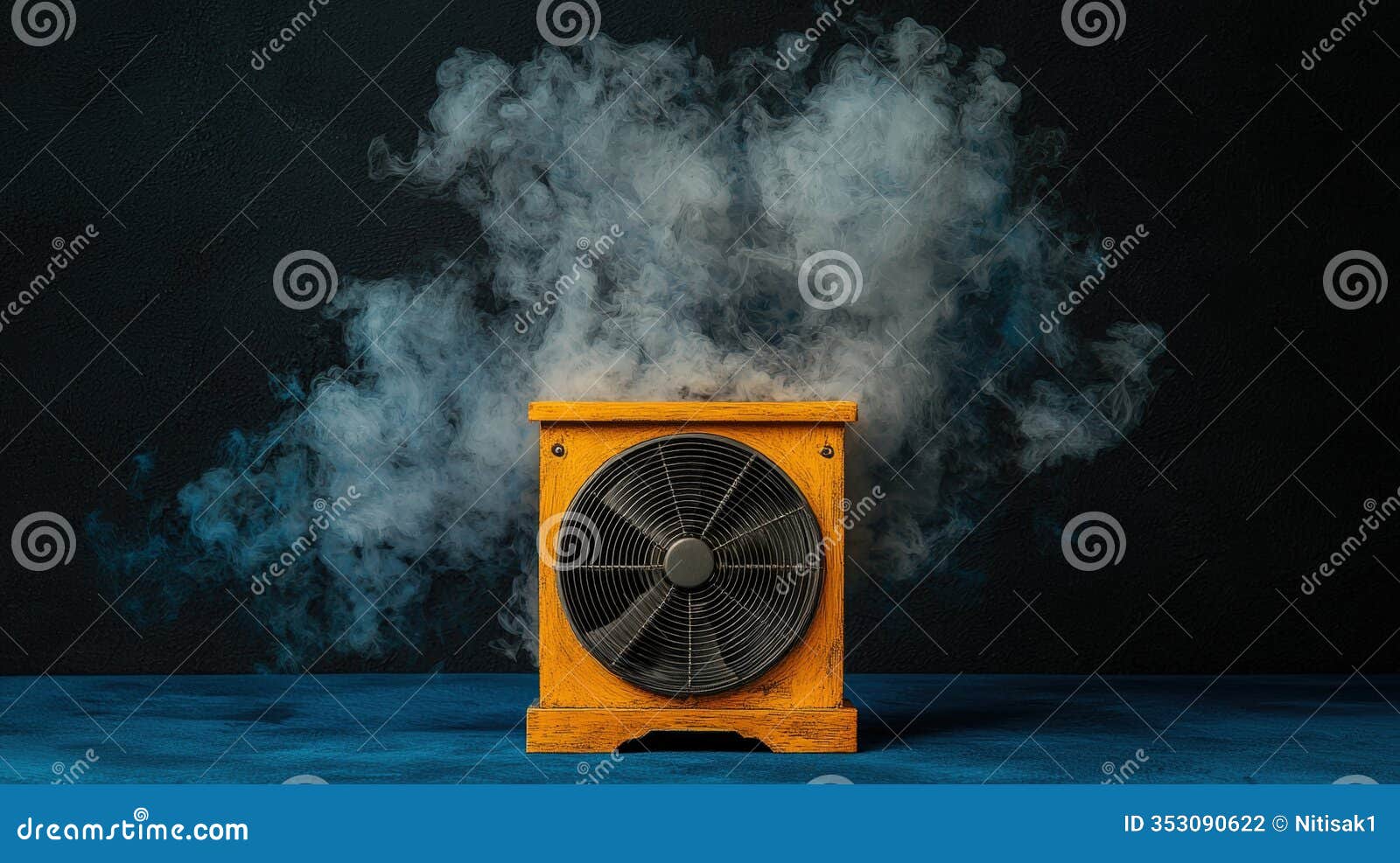 Vintage Fan with Smoke on a Dark Background Artistic and Dramatic ...