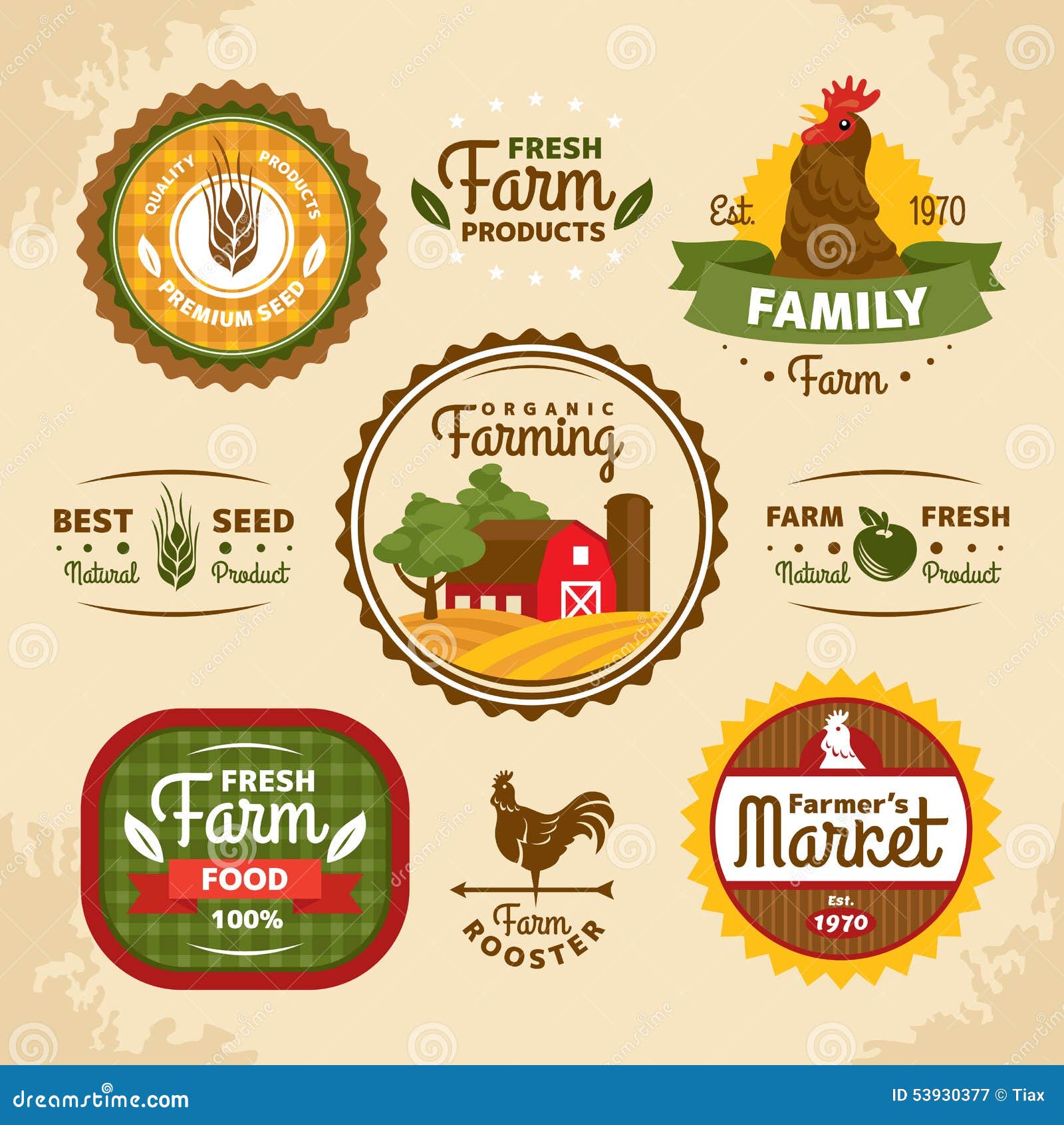 Vintage farm labels stock vector. Illustration of farmer - 53930377