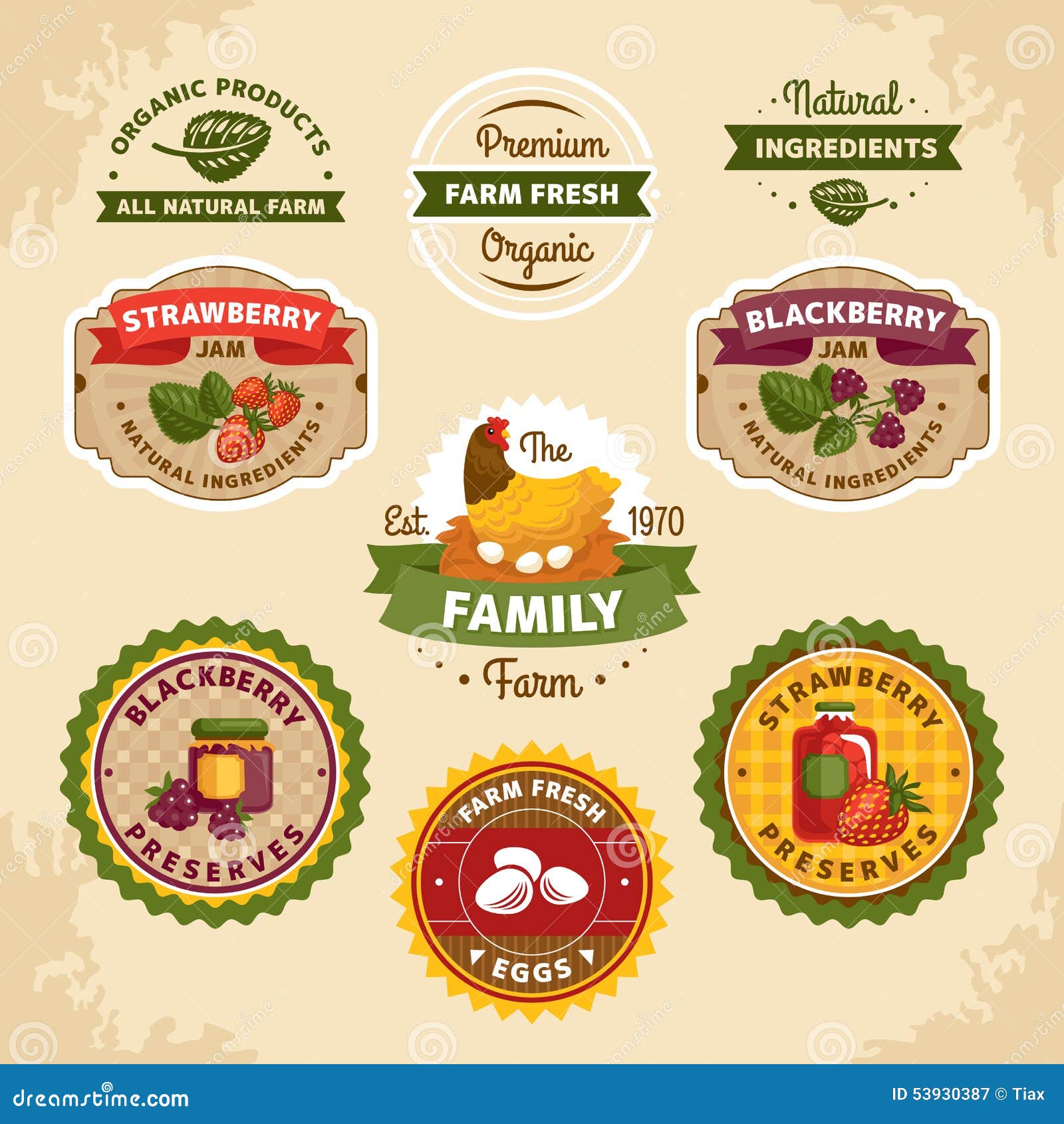 Vintage farm labels stock vector. Illustration of emblem - 53930387