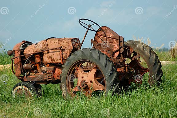 Vintage Farm Tractor stock photo. Image of silo, field - 191590