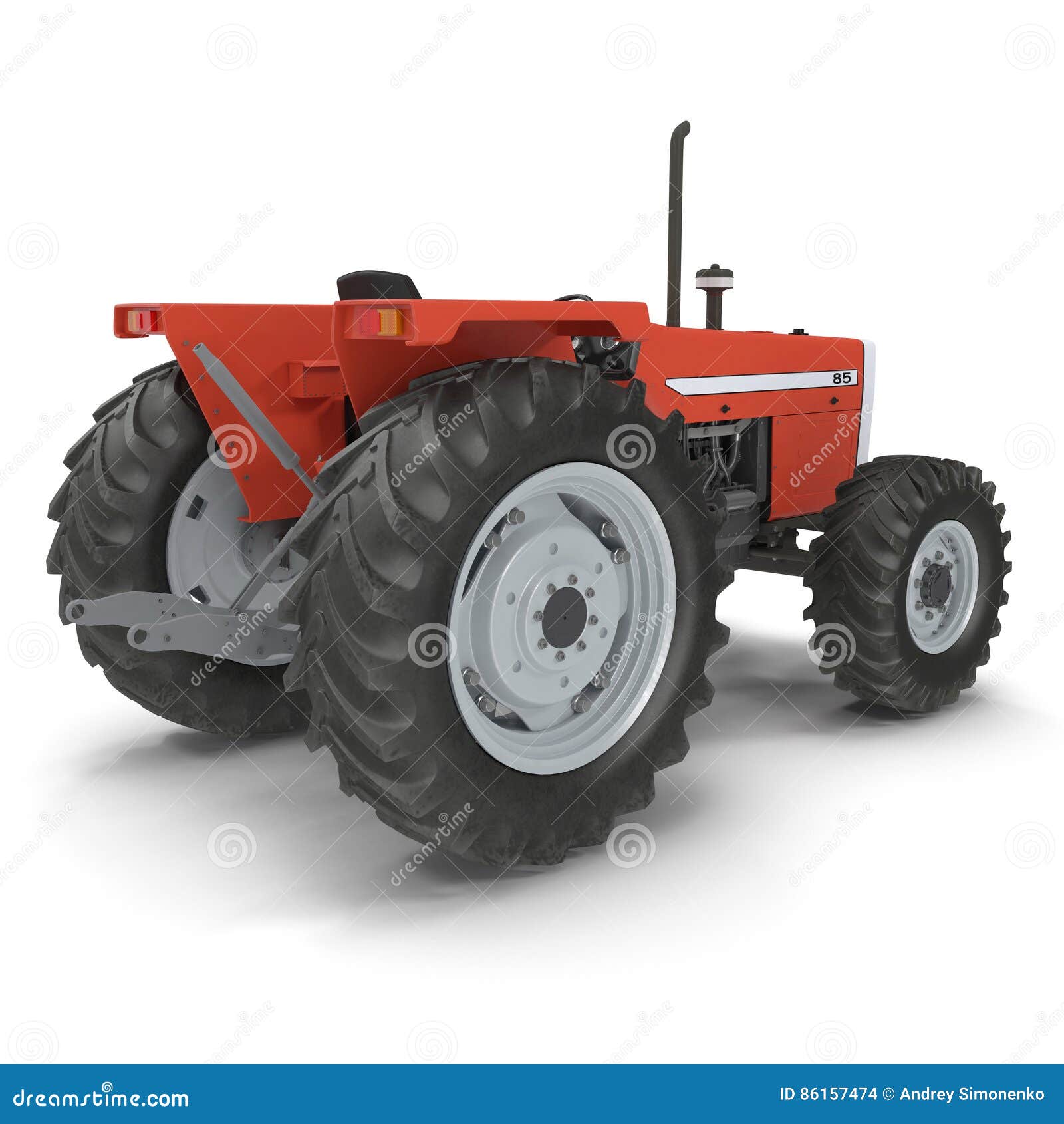 Vintage Farmall Tractor On White. 3D Illustration Stock Illustration ...