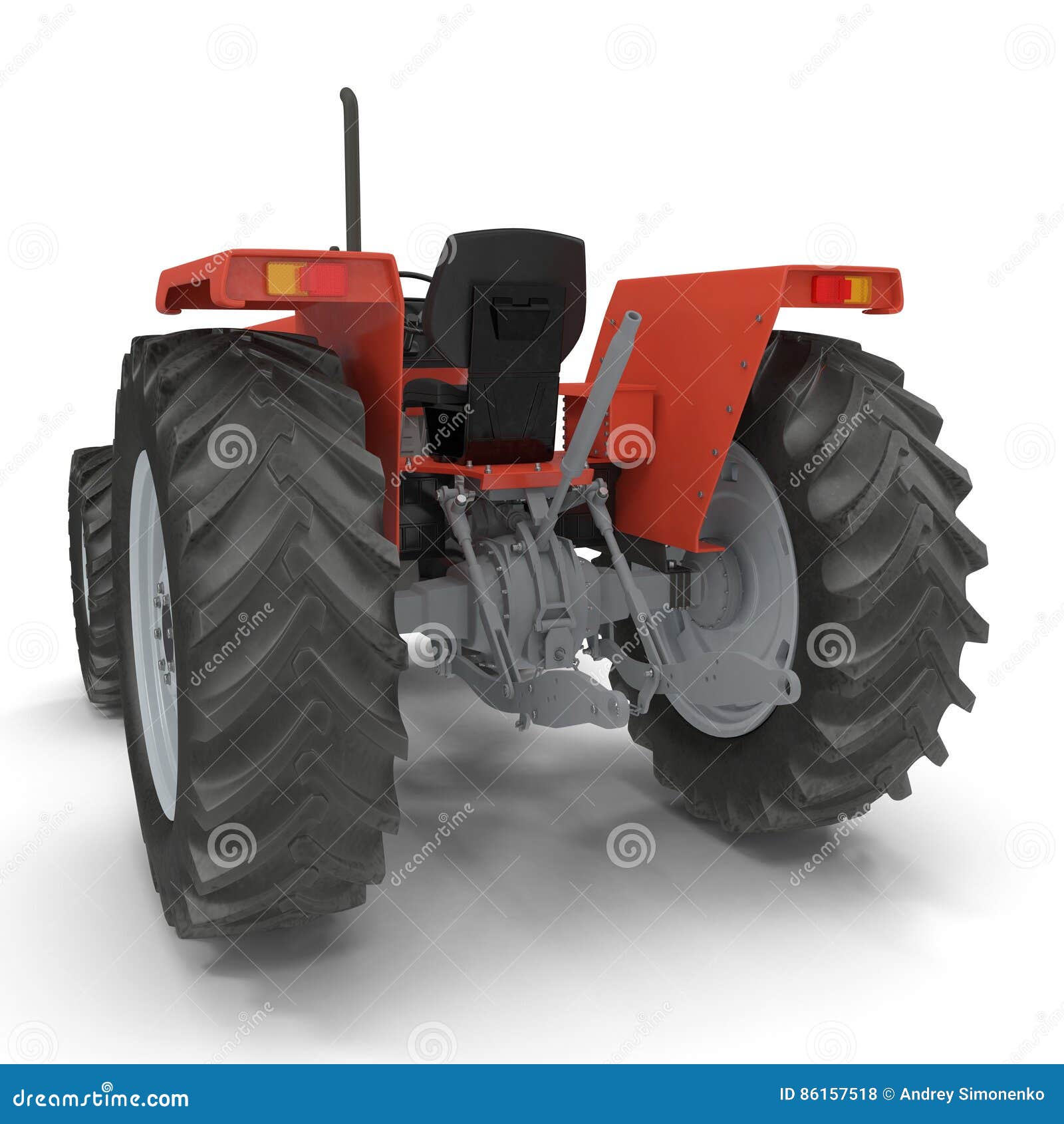Vintage Farmall Tractor On White. 3D Illustration Stock Illustration ...