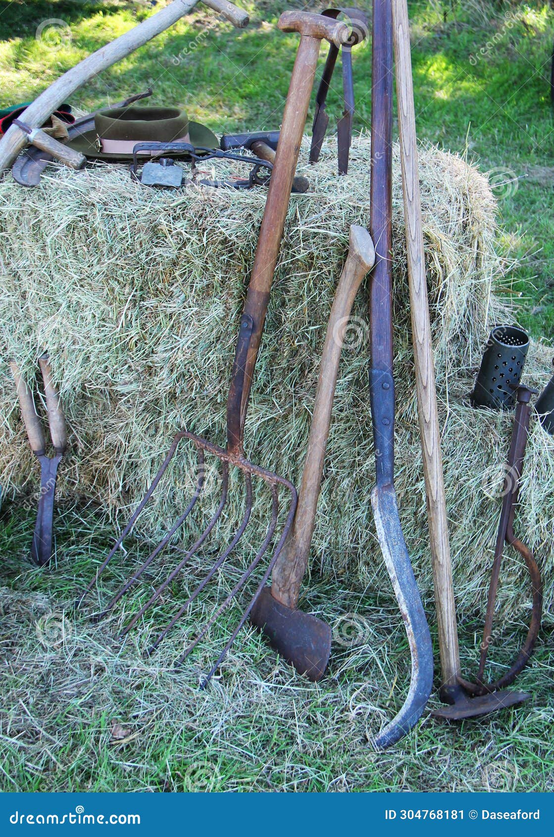 Vintage Farming Tools. stock image. Image of people - 304768181