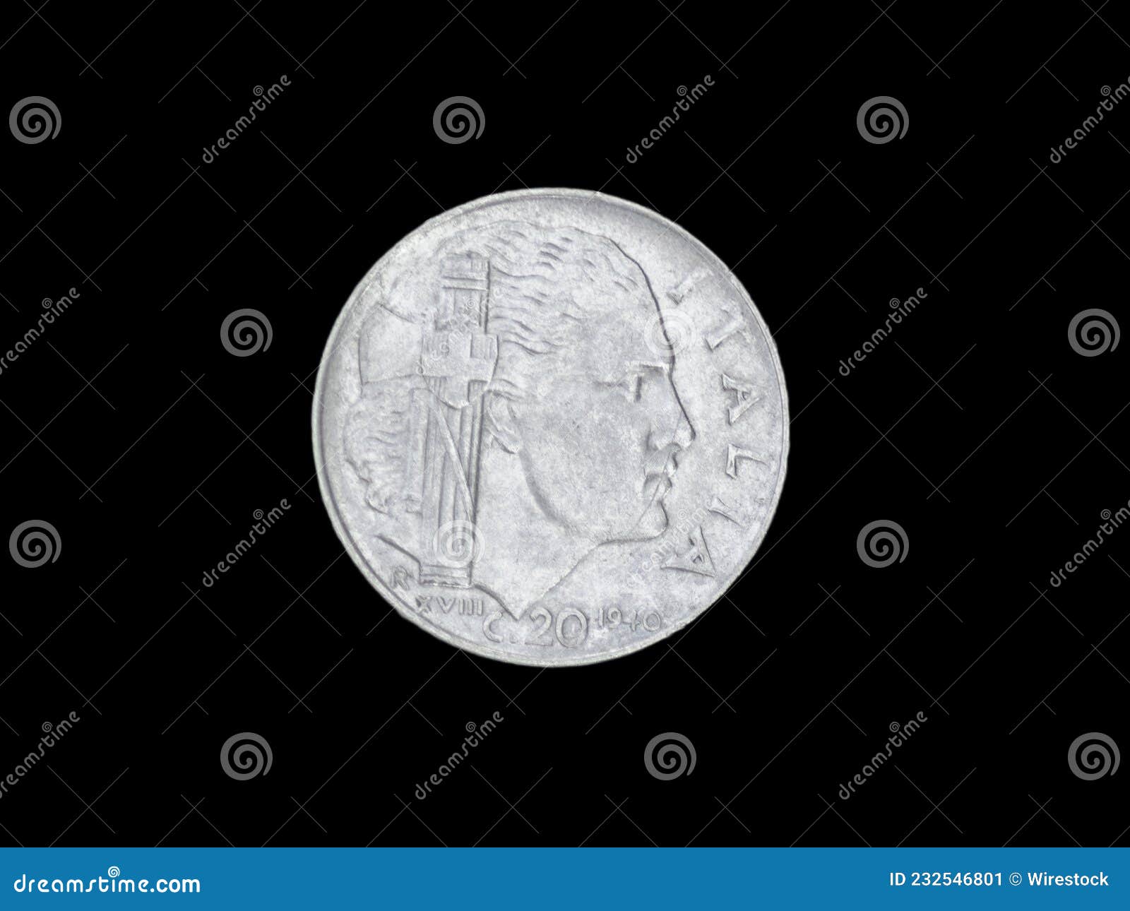 Vintage Fascist Italy Coin from 1940 Stock Image - Image of investment ...