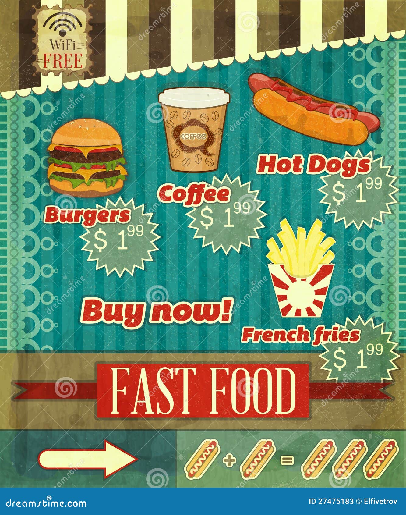 Vintage Fast Food Menu Grunge Labels Stock Illustrations – 42 Vintage ...