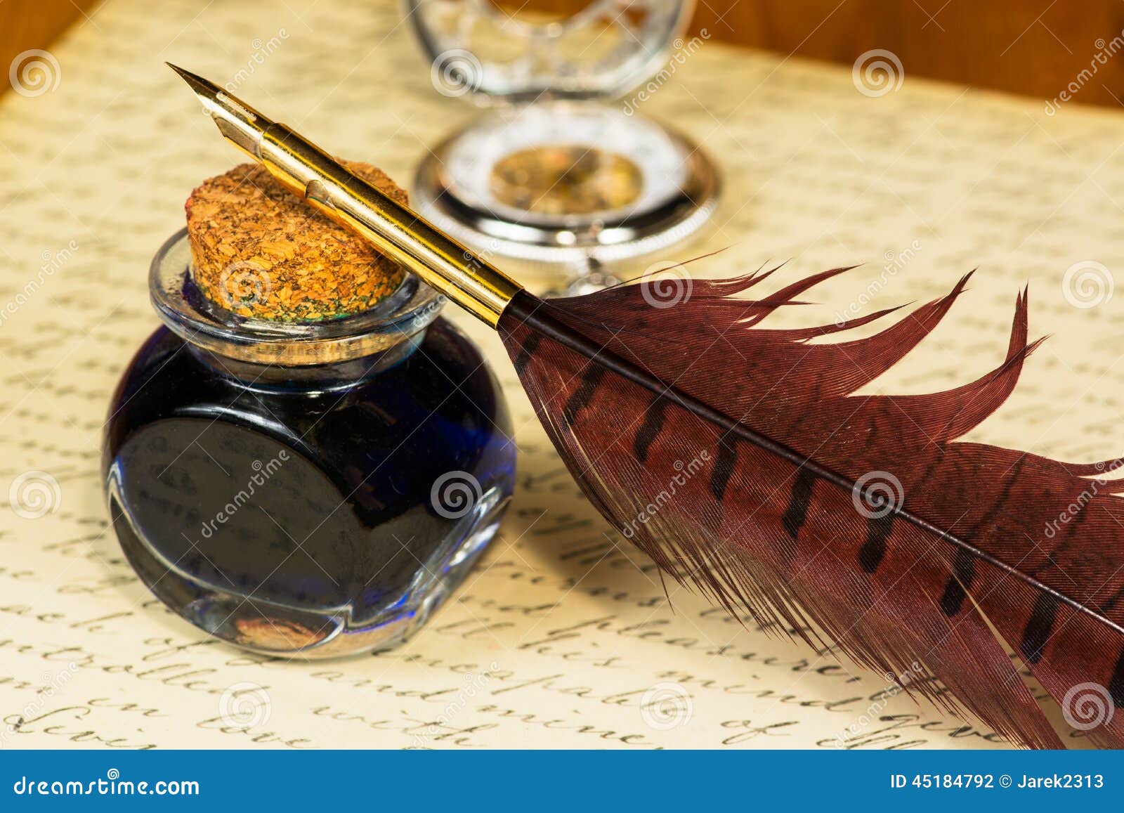 Vintage Feather Pen and Ink Stock Photo - Image of literature, writting ...