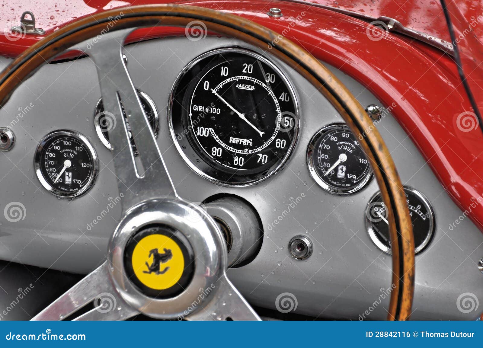 Vintage Ferrari dashboard editorial photo. Image of automobile - 28842116