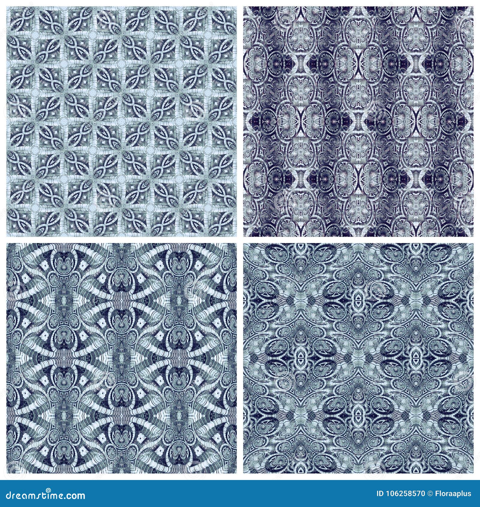 Vintage Figured Seamless Wall-paper, Blue Stock Illustration ...