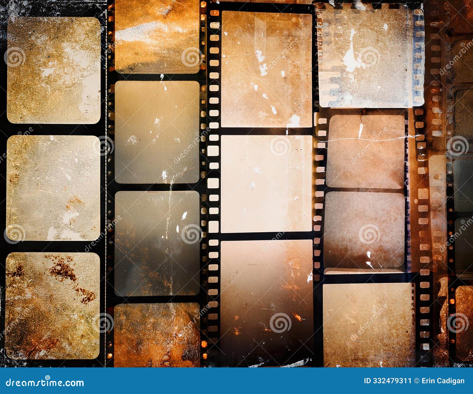 Vintage Film Backgrounds Featuring Textured Strips and Blank Frames for ...