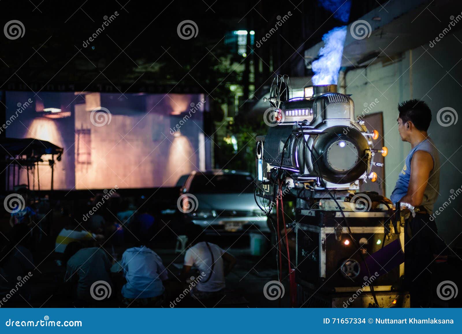 Vintage film projector editorial stock image. Image of antique - 71657334