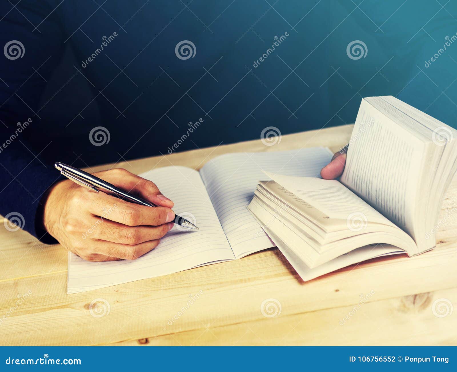 Study, Take Note, on Wooden Table Stock Photo - Image of notepad ...