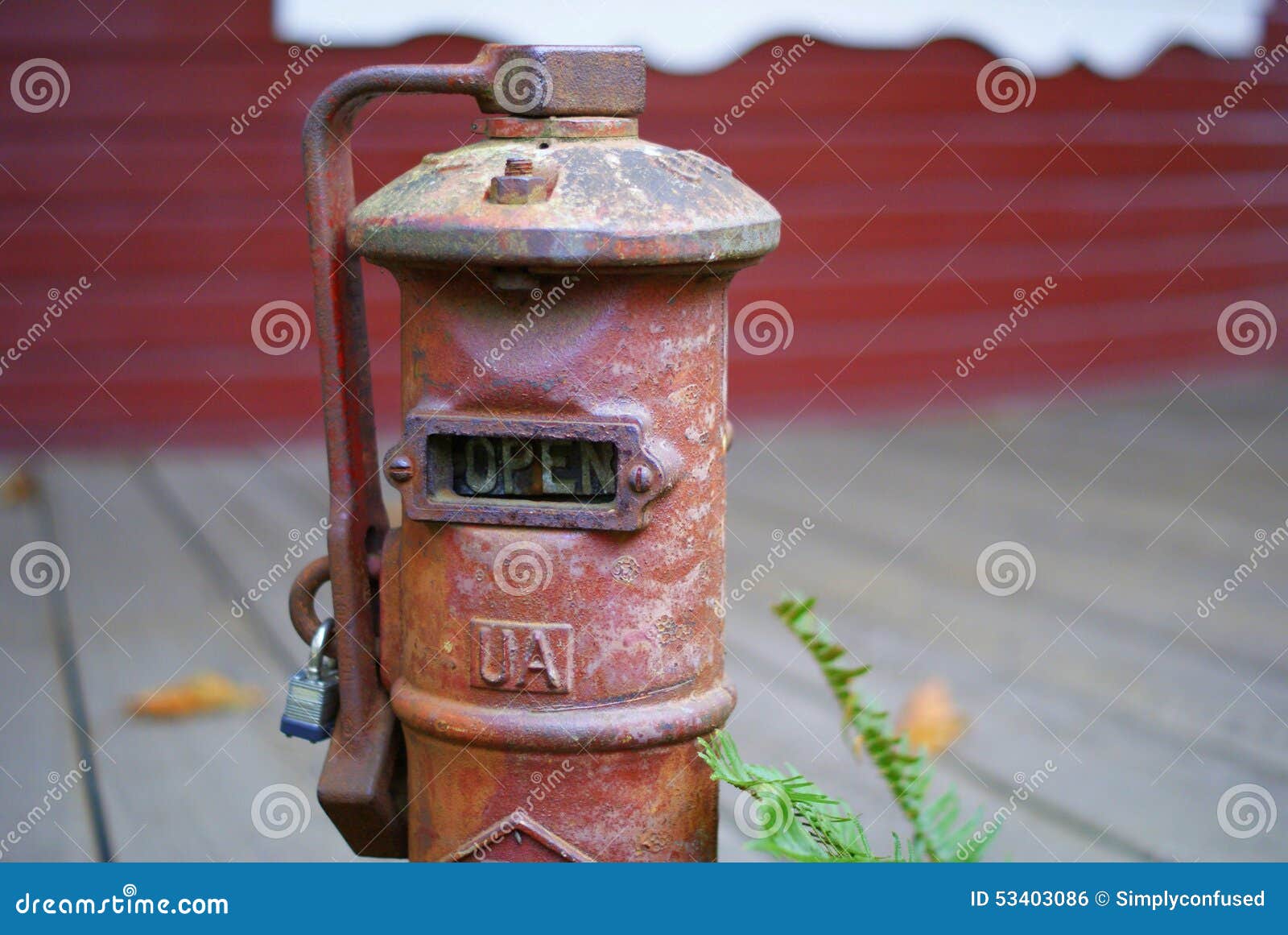 Vintage fire hydrant OPEN stock photo. Image of aged - 53403086