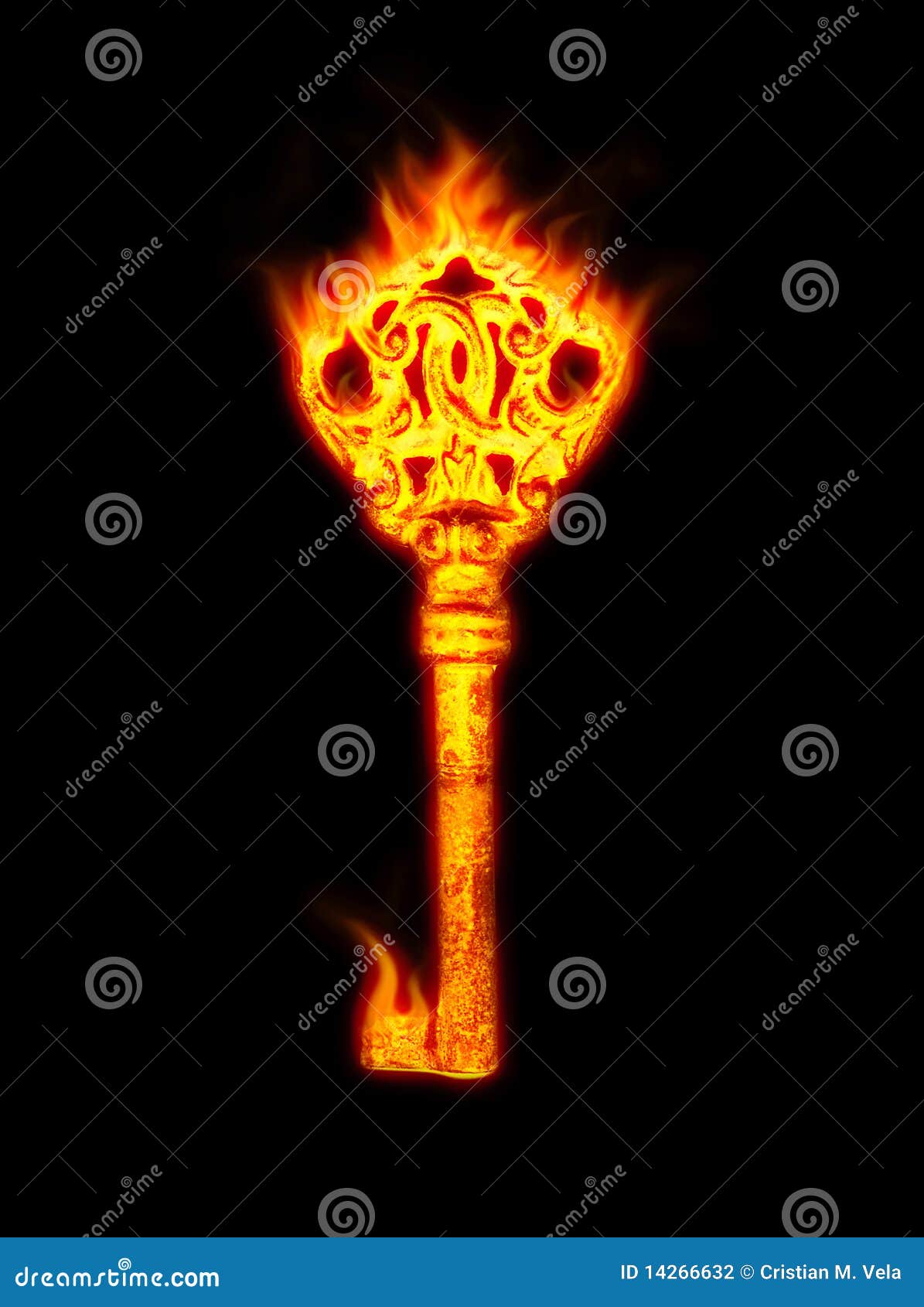 Vintage fire key stock illustration. Illustration of business - 14266632
