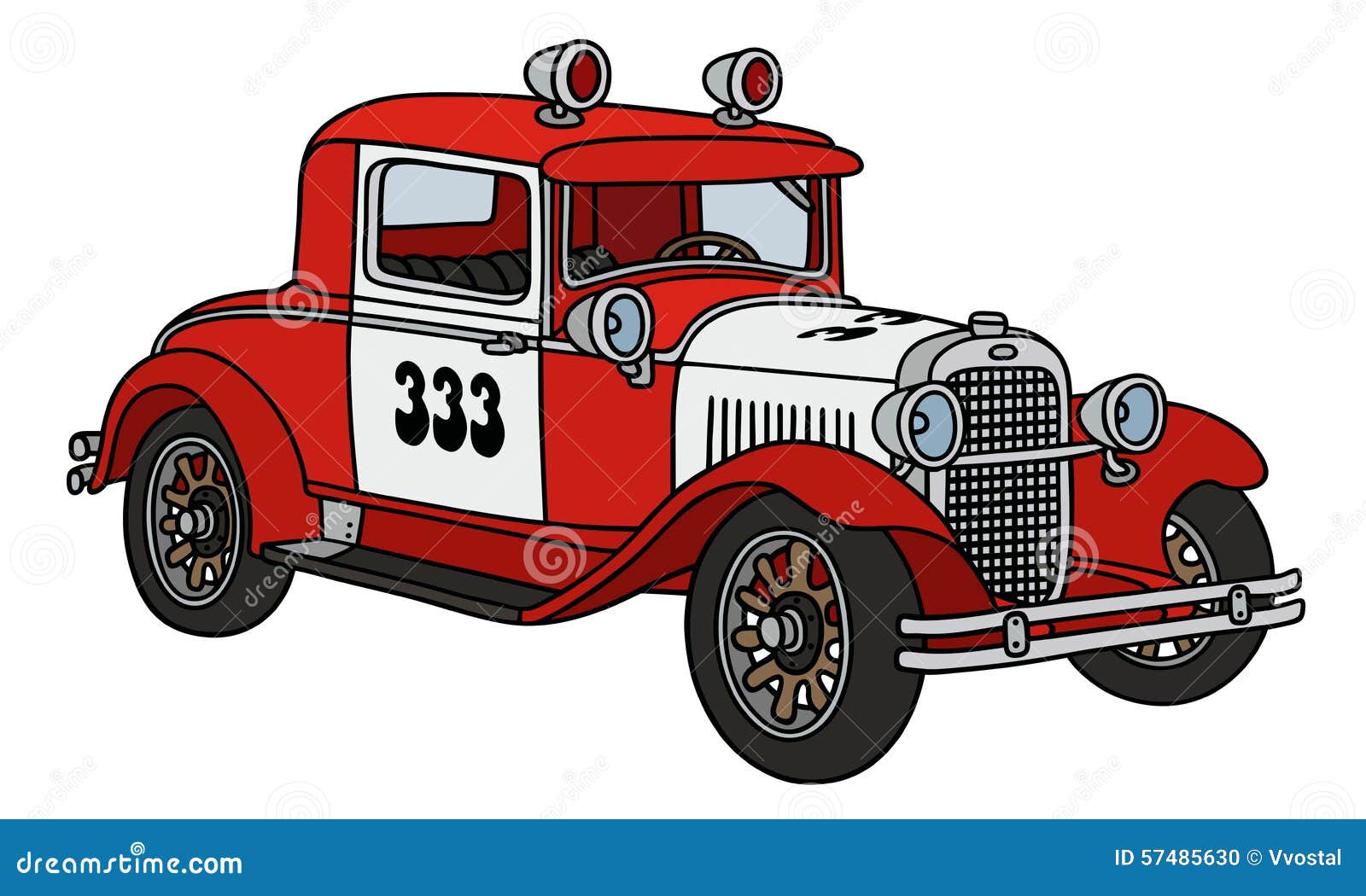 Vintage Fire Truck Drawing, Detailed Sketch Of Antique Fire Apparatus ...