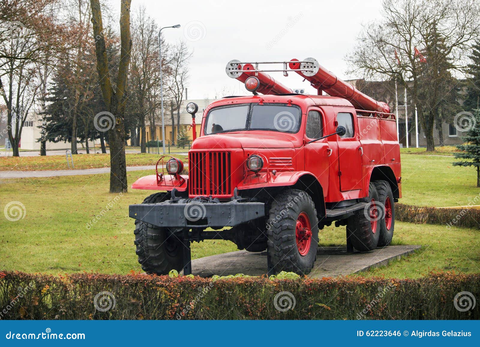 Vintage Fire Truck stock photo. Image of idle, retro - 62223646