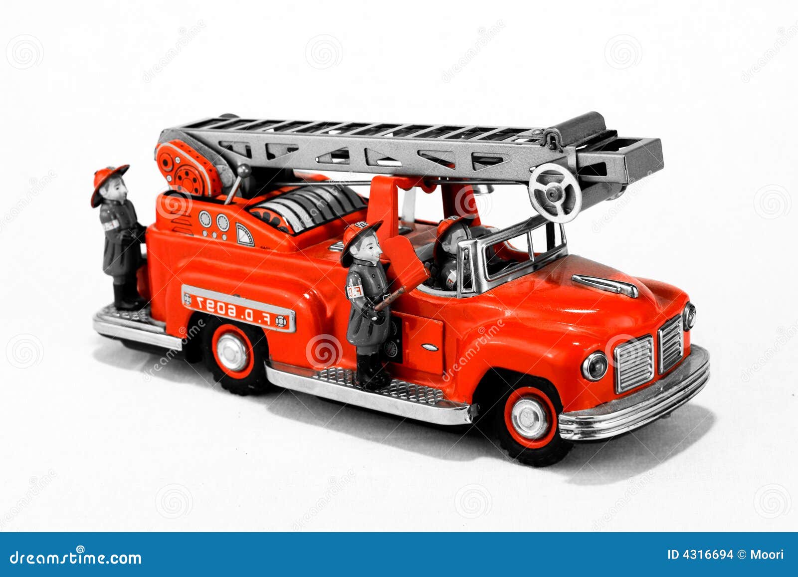 Vintage fire truck toy stock photo. Image of vehicle, firemen - 4316694