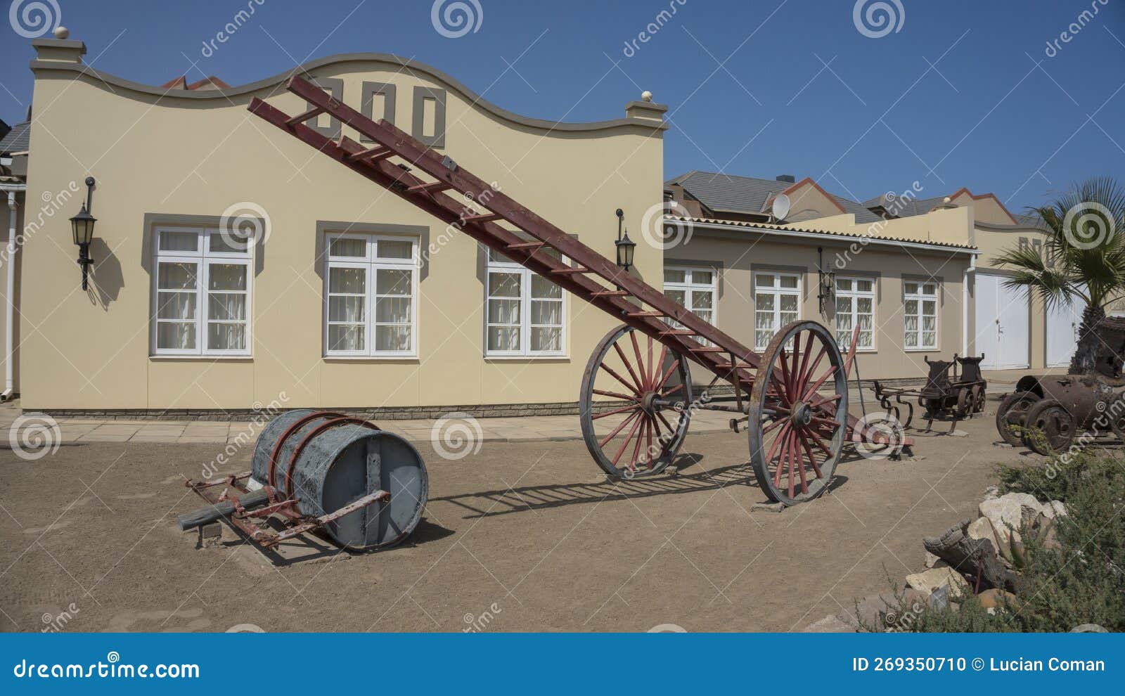 Vintage Firefighters Stepladder Stock Photo - Image of afternoon ...