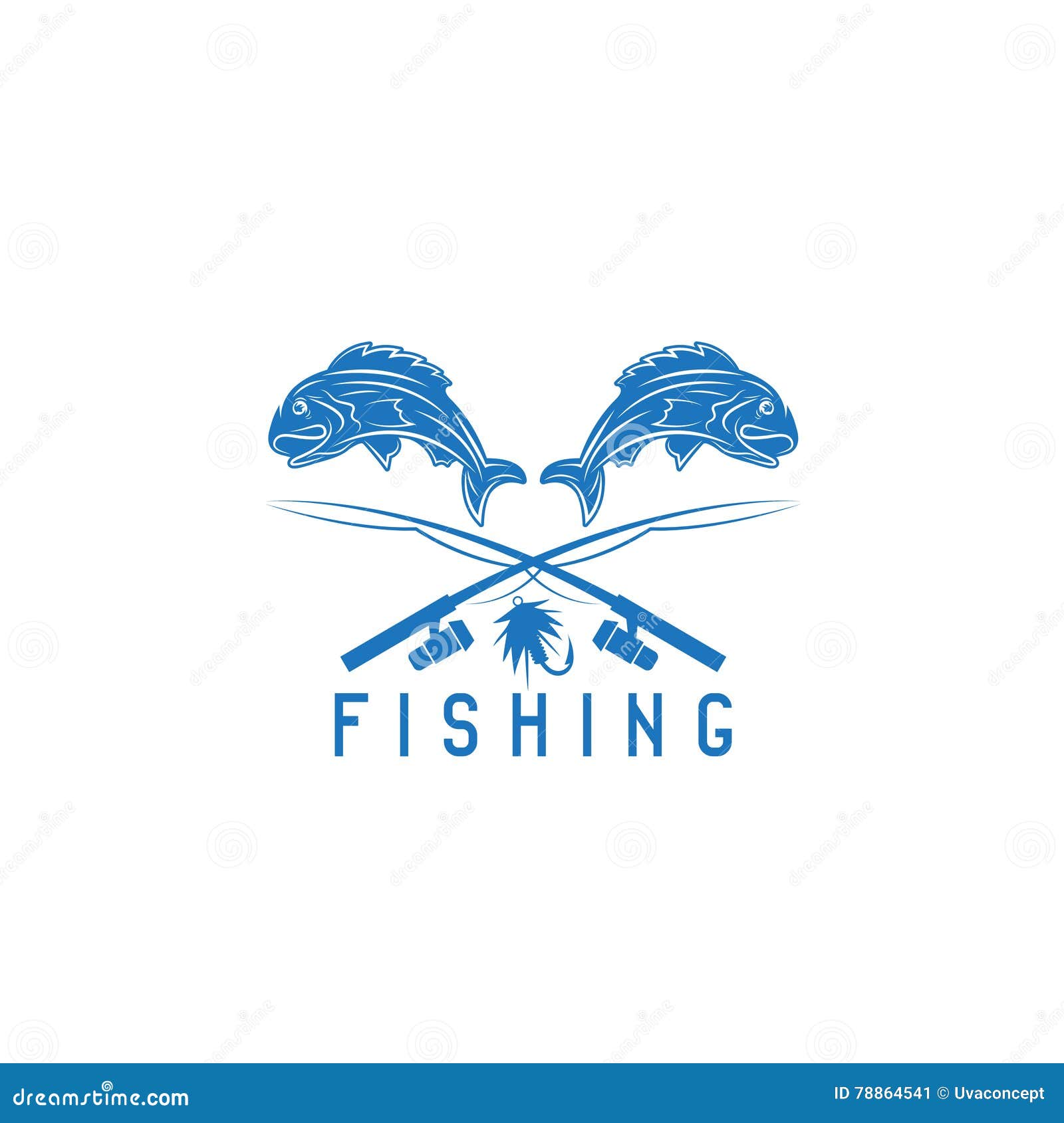 Vintage Fishing Vector Design Template with Abstract Stock Vector ...