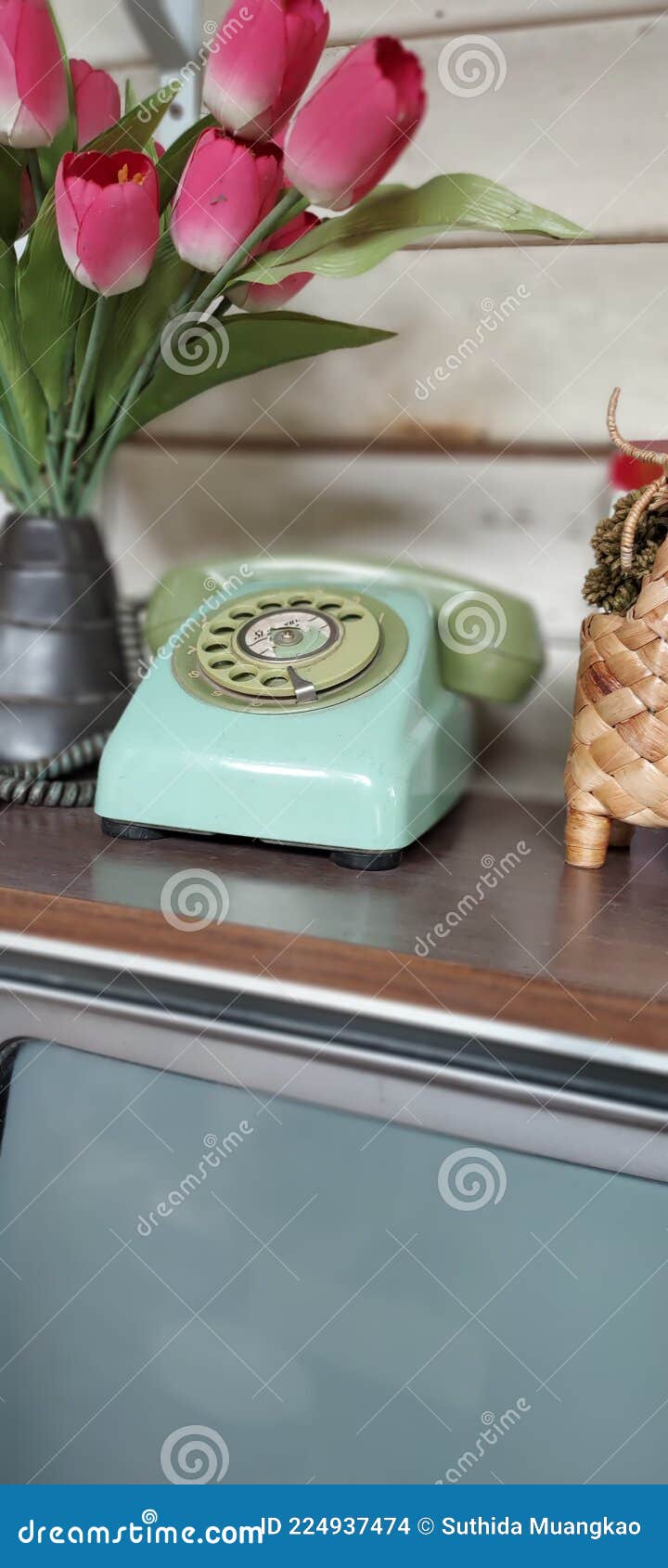 Vintage fixed phone stock photo. Image of call, lifestyle - 224937474