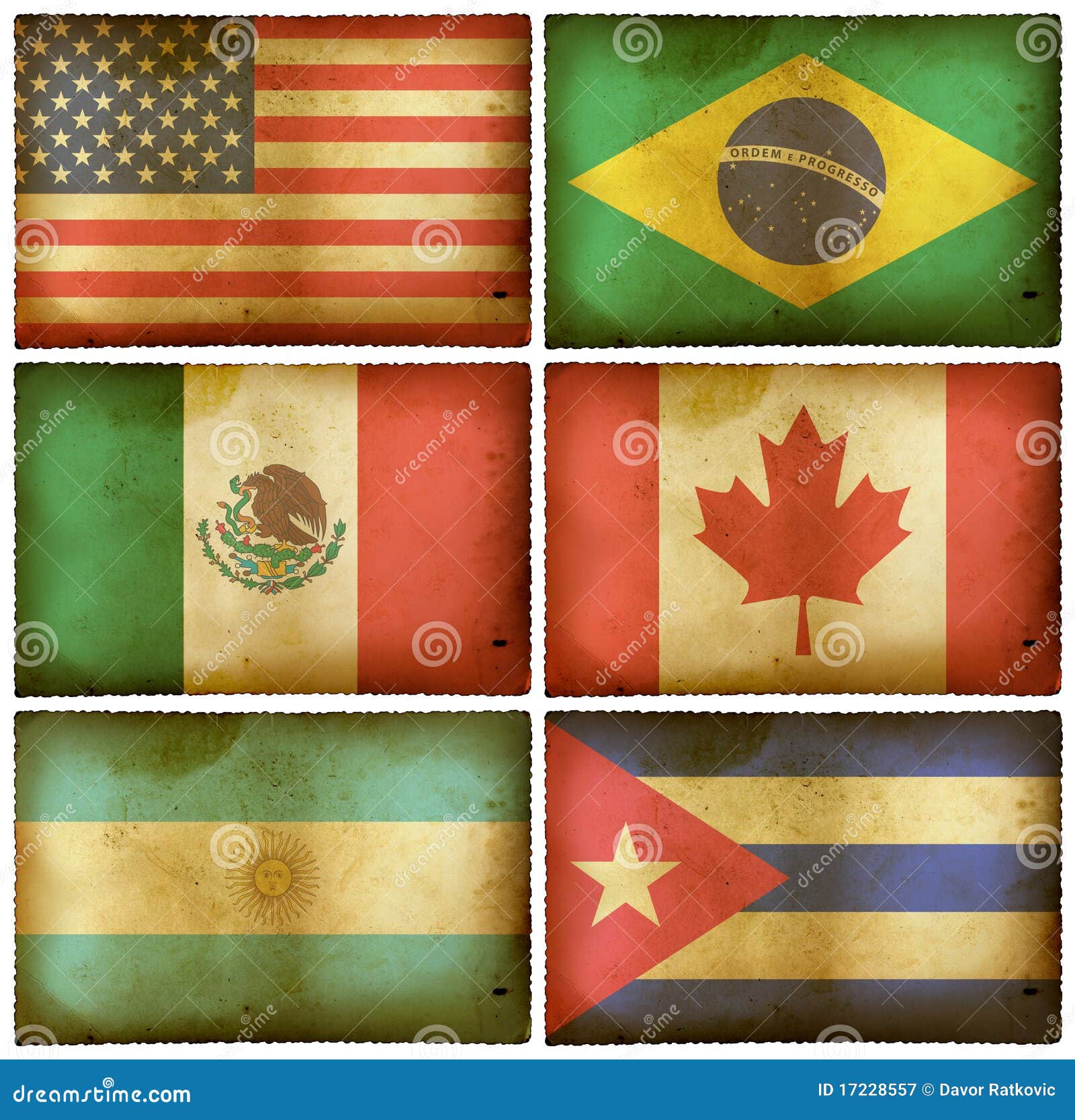 Vintage flags set America stock illustration. Illustration of authentic ...