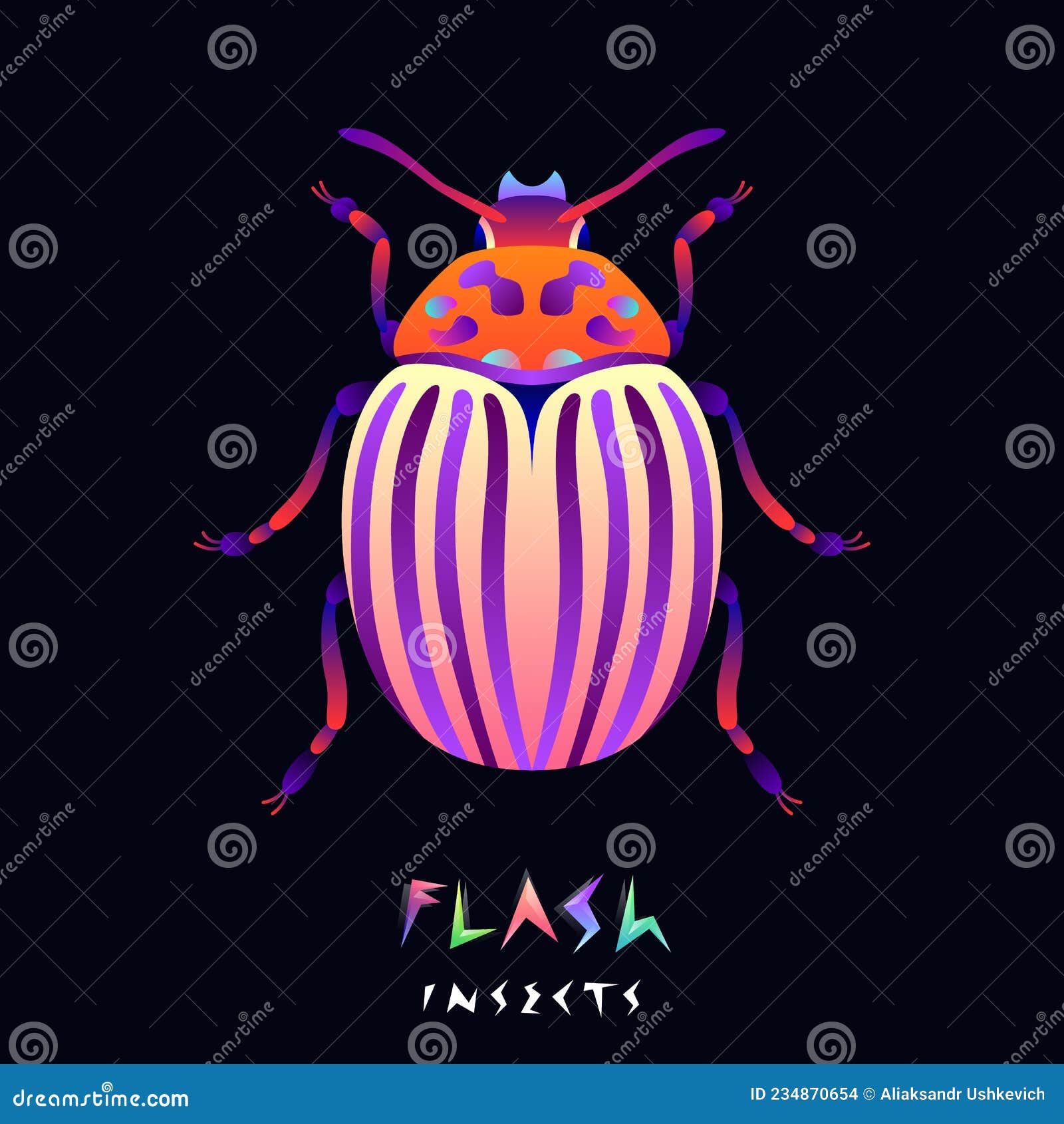Flash beetle illustration stock vector. Illustration of color - 234870654