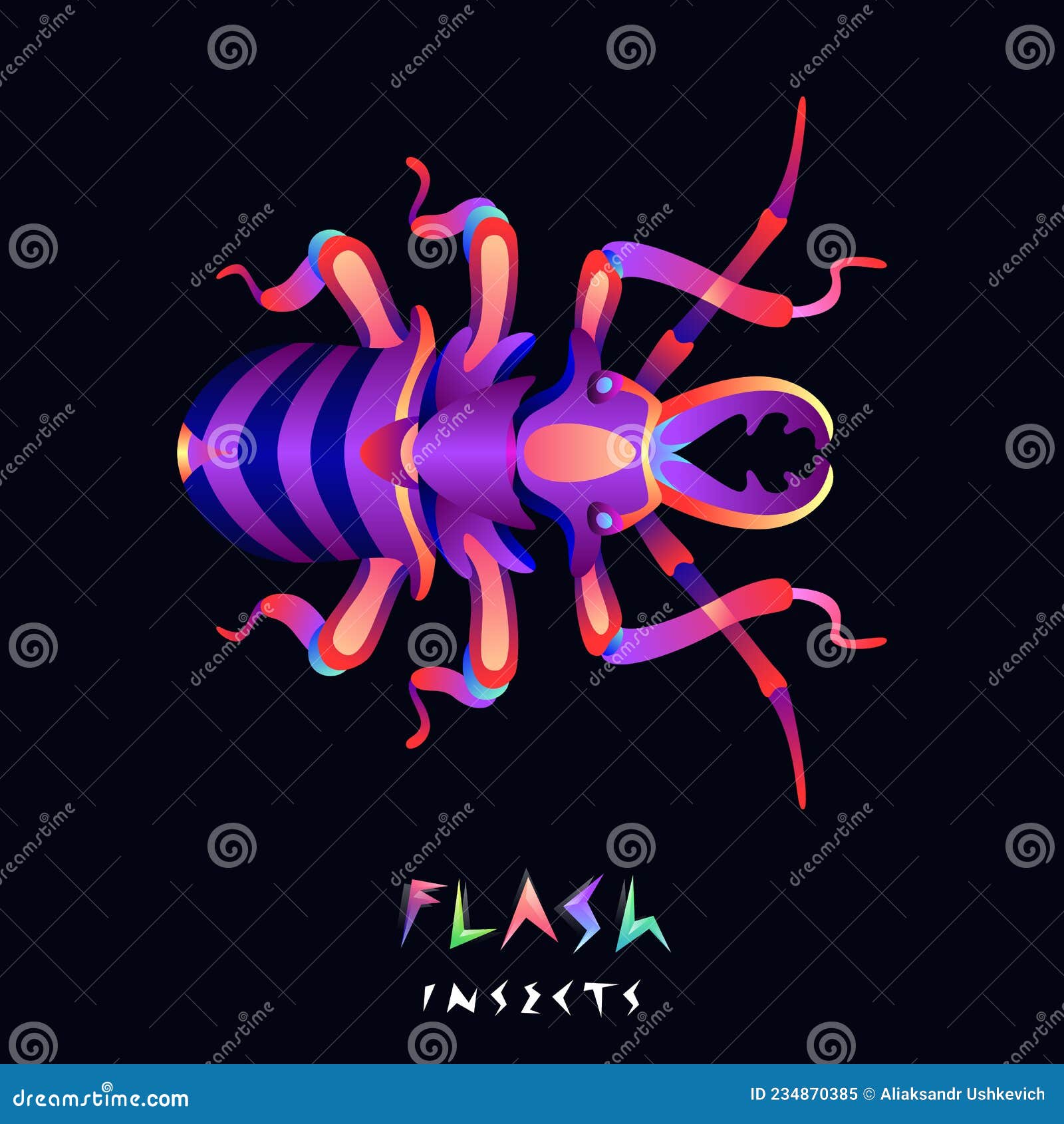 Flash bug illustration stock vector. Illustration of brand - 234870385