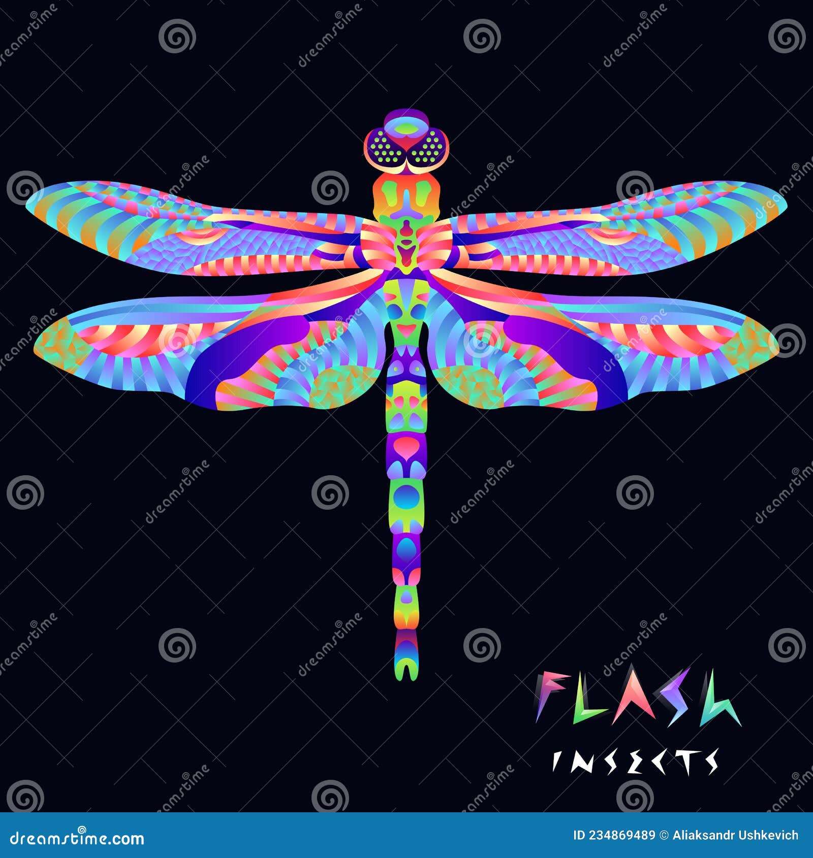 Flash Dragonfly Illustration Stock Illustration - Illustration of ...