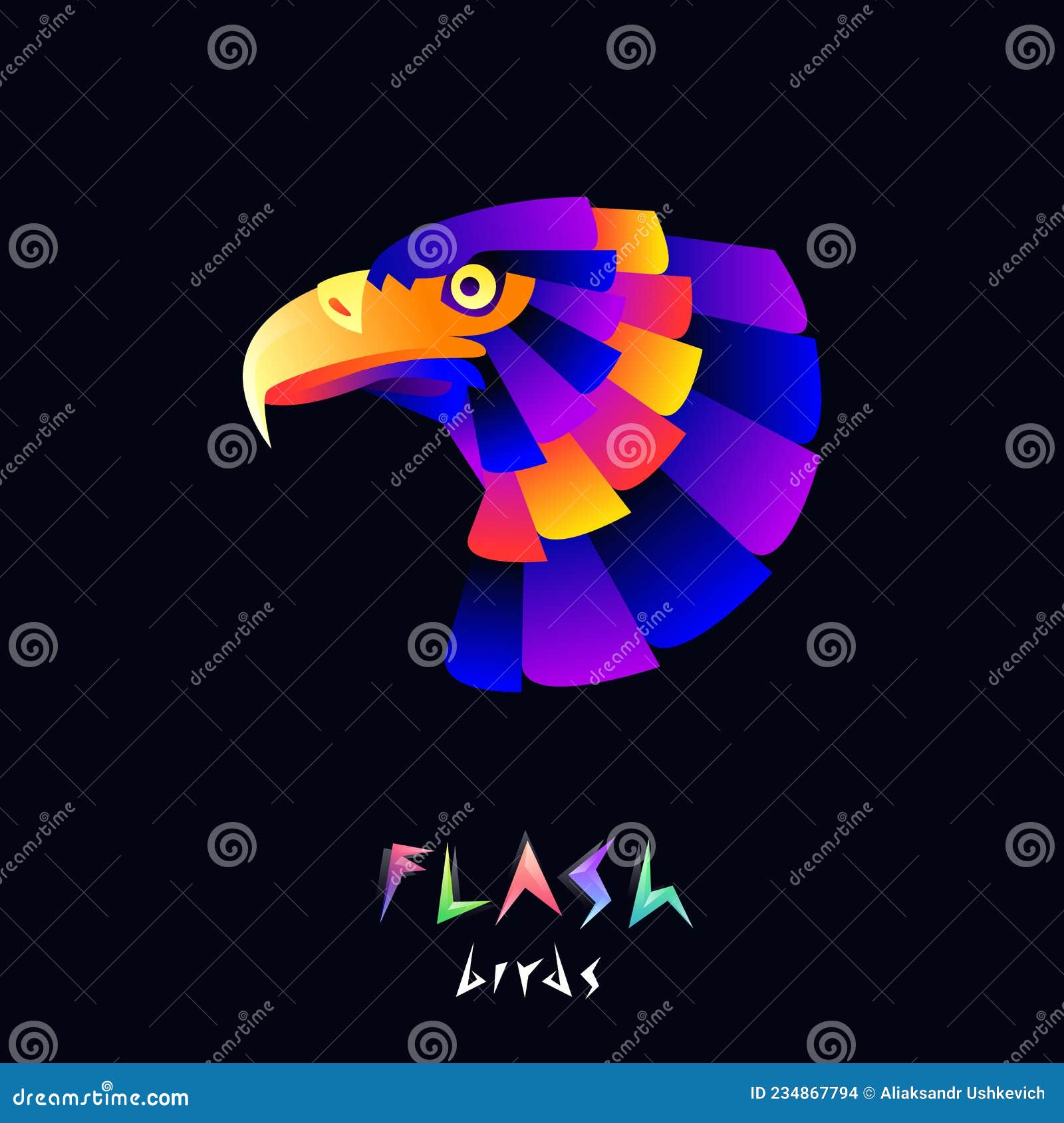 Flash eagle illustration stock vector. Illustration of gradient - 234867794