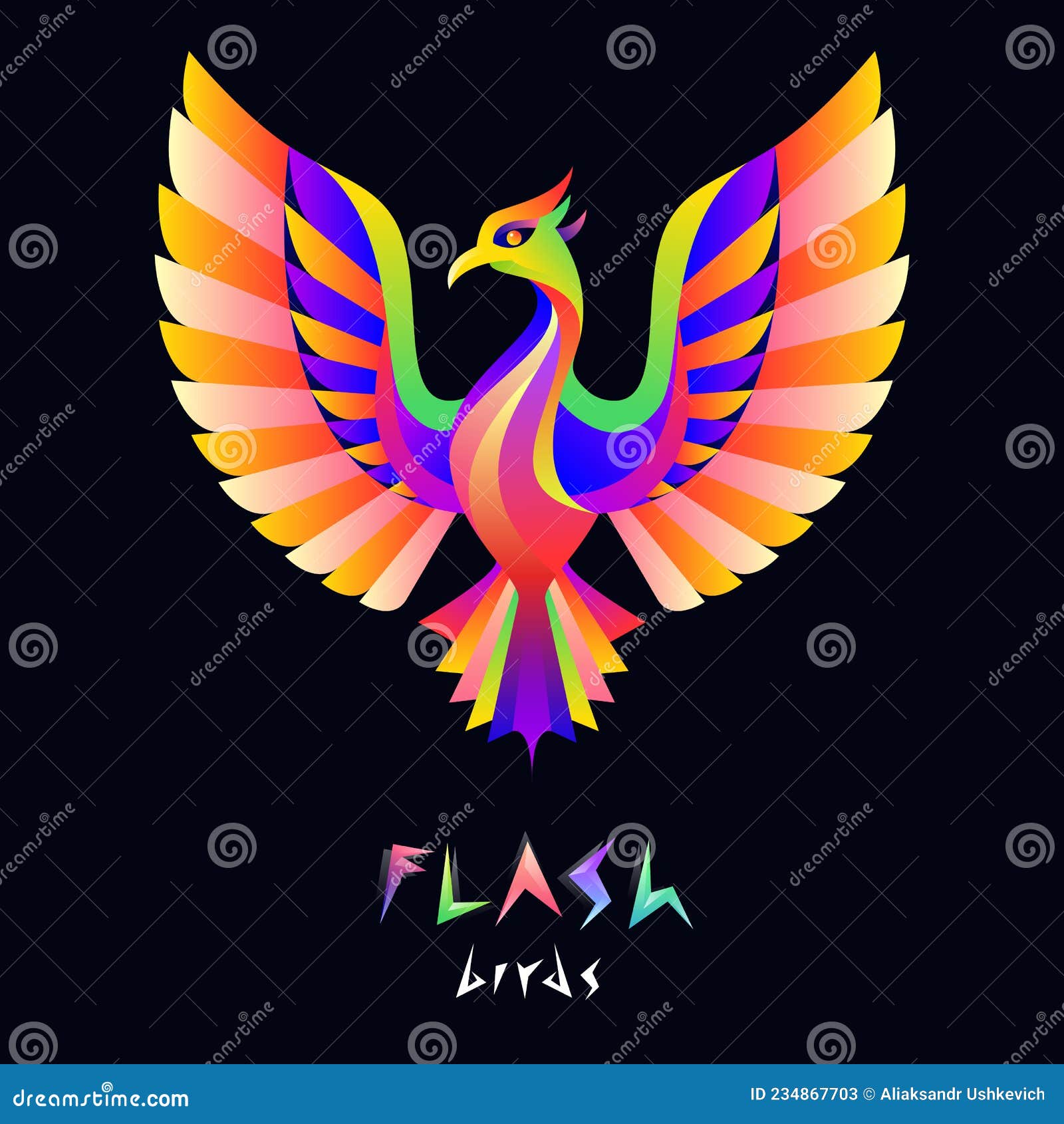 Flash phoenix illustration stock vector. Illustration of logotype ...