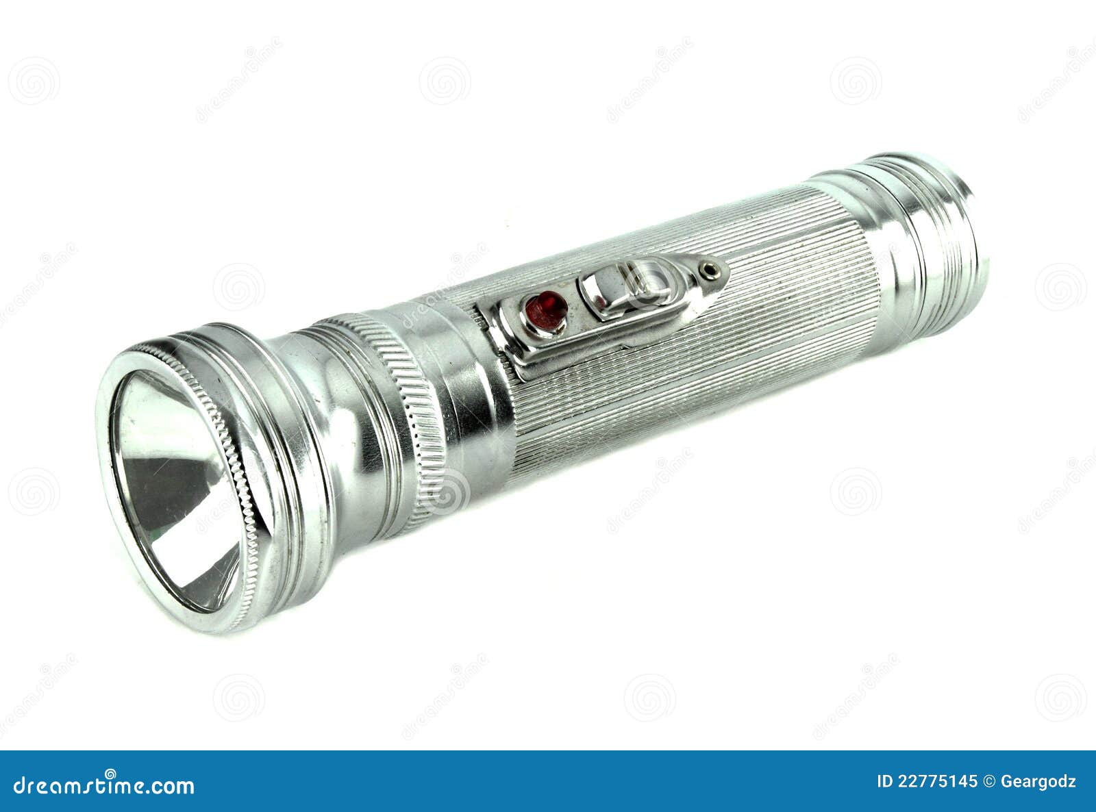 A vintage flashlight stock image. Image of metal, button - 22775145