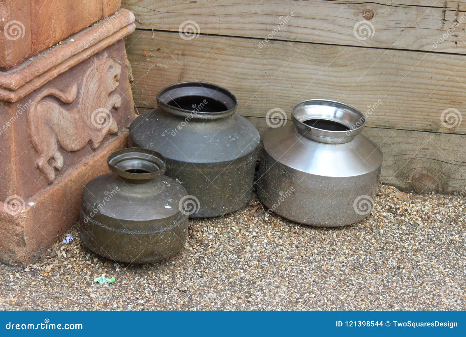 Vintage Flasks. Aluminium Flasks. Silver Flasks. Stock Photo - Image of ...