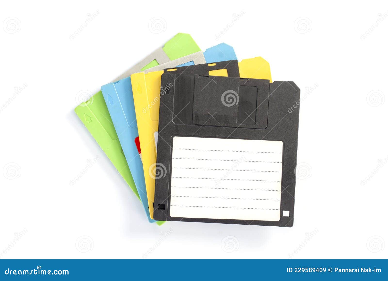 Vintage Floppy Disk Magnetic Computer on White Background. Stock Image ...