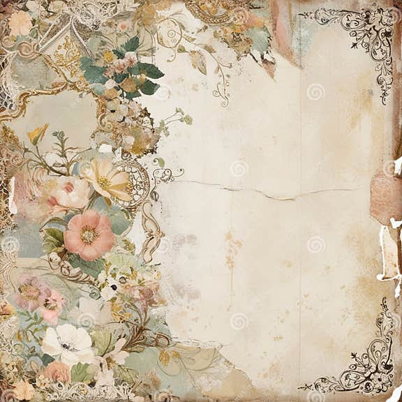 Treasures of a Forgotten Trunk Scrapbook Side Design Stock Illustration ...