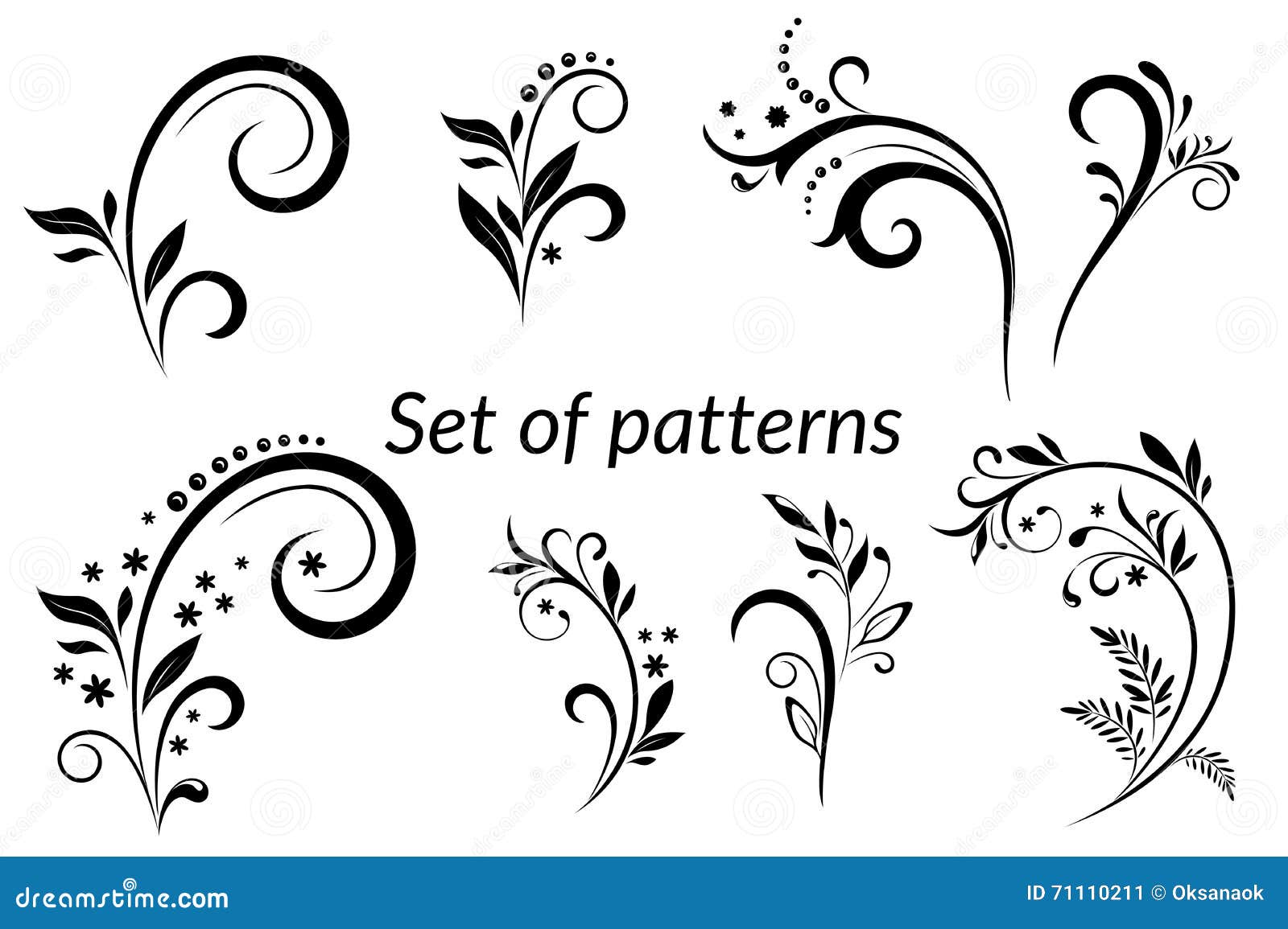 Vintage Floral Calligraphic Patterns Stock Vector - Illustration of ...