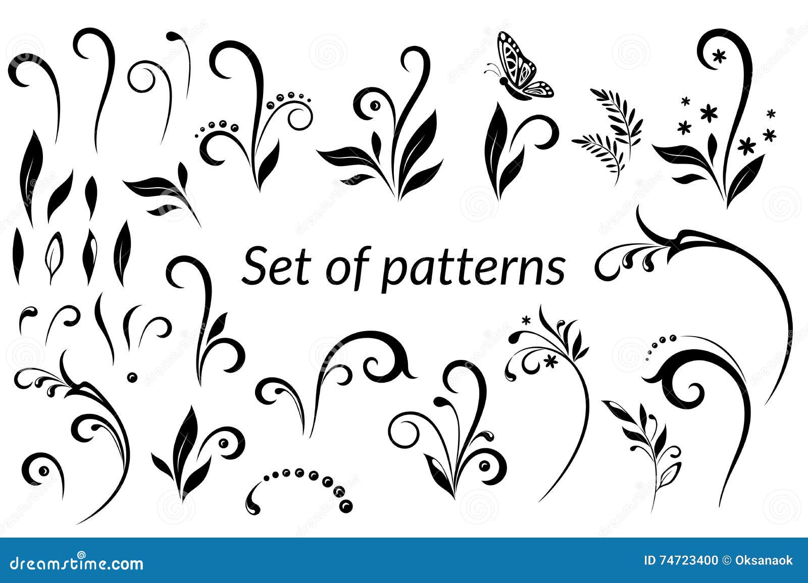 Vintage Floral Calligraphic Patterns Stock Vector - Illustration of ...
