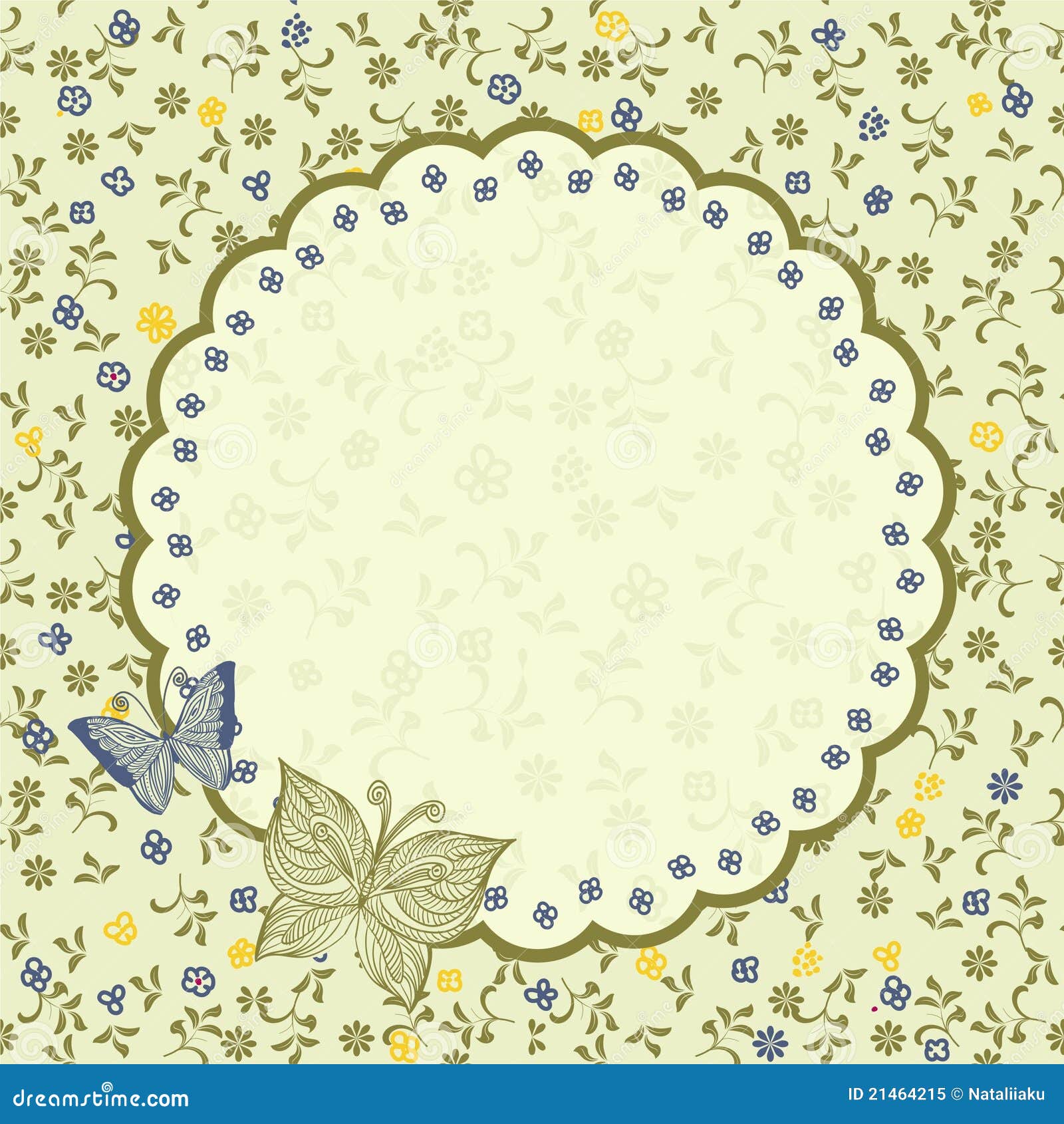 Vintage Floral Card in Vector Stock Vector - Illustration of design ...