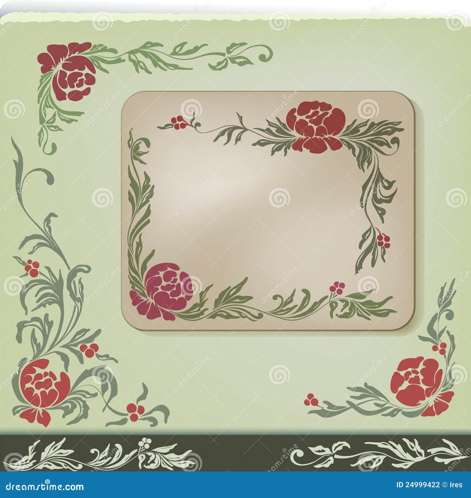 Vintage Floral Corner Decoration Design Set Stock Vector - Illustration ...
