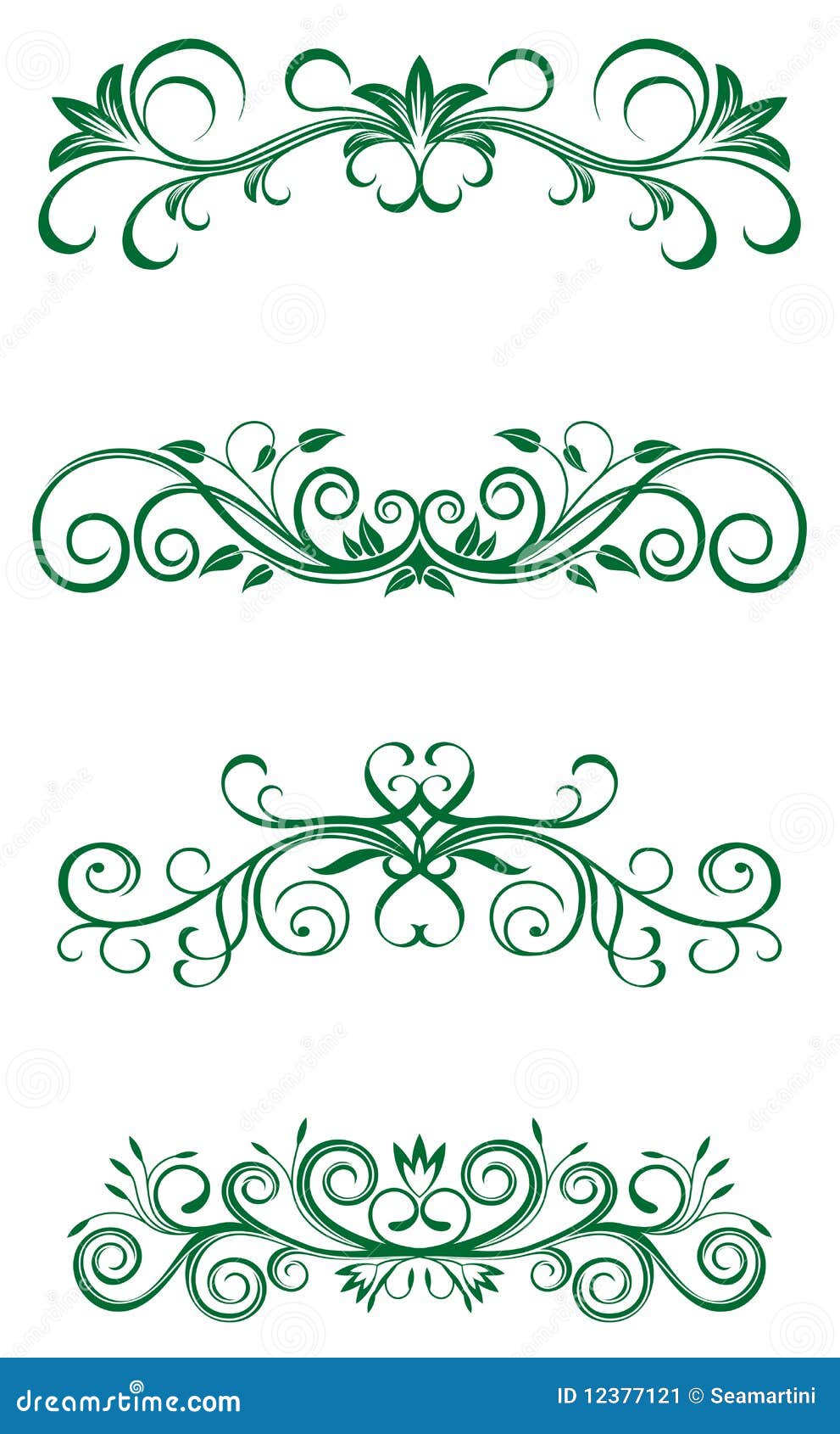 Vintage floral decorations stock vector. Illustration of deco - 12377121