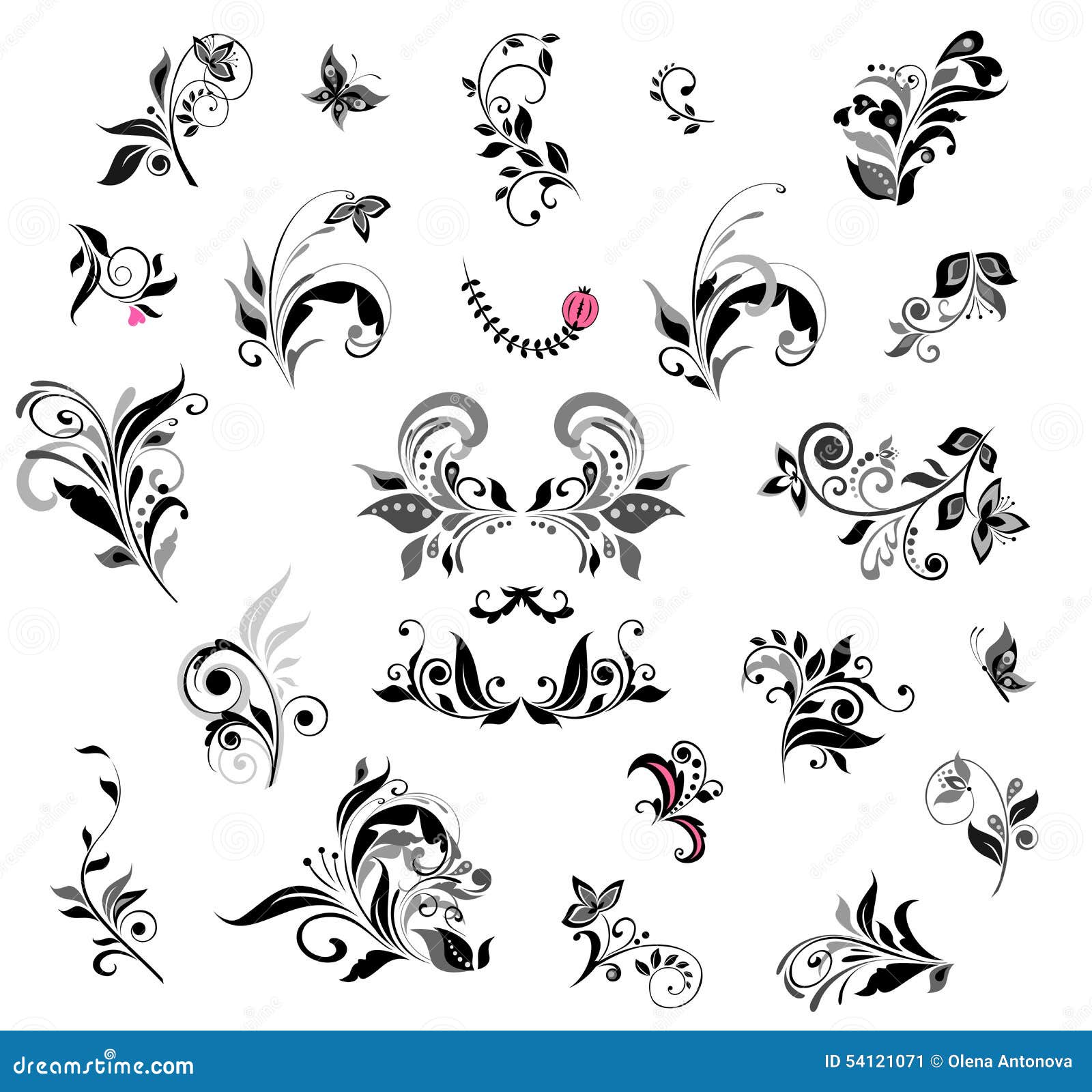 Vintage floral design stock vector. Illustration of botanical - 54121071