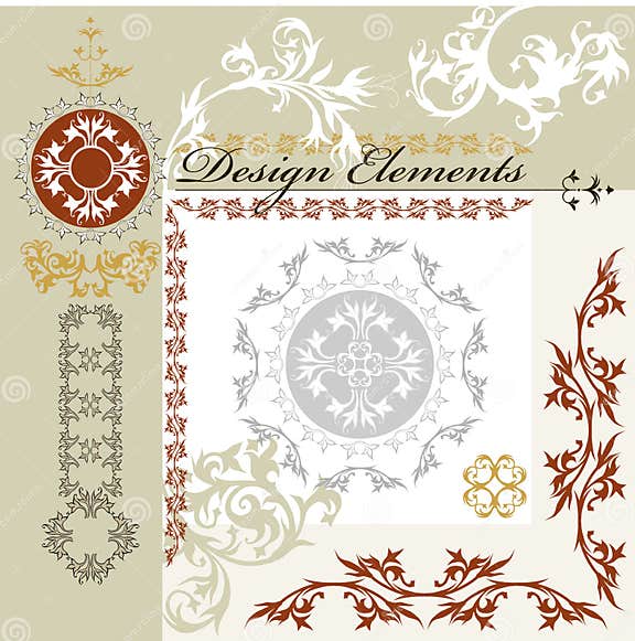 Vintage Floral Design Elements Stock Vector - Illustration of ...